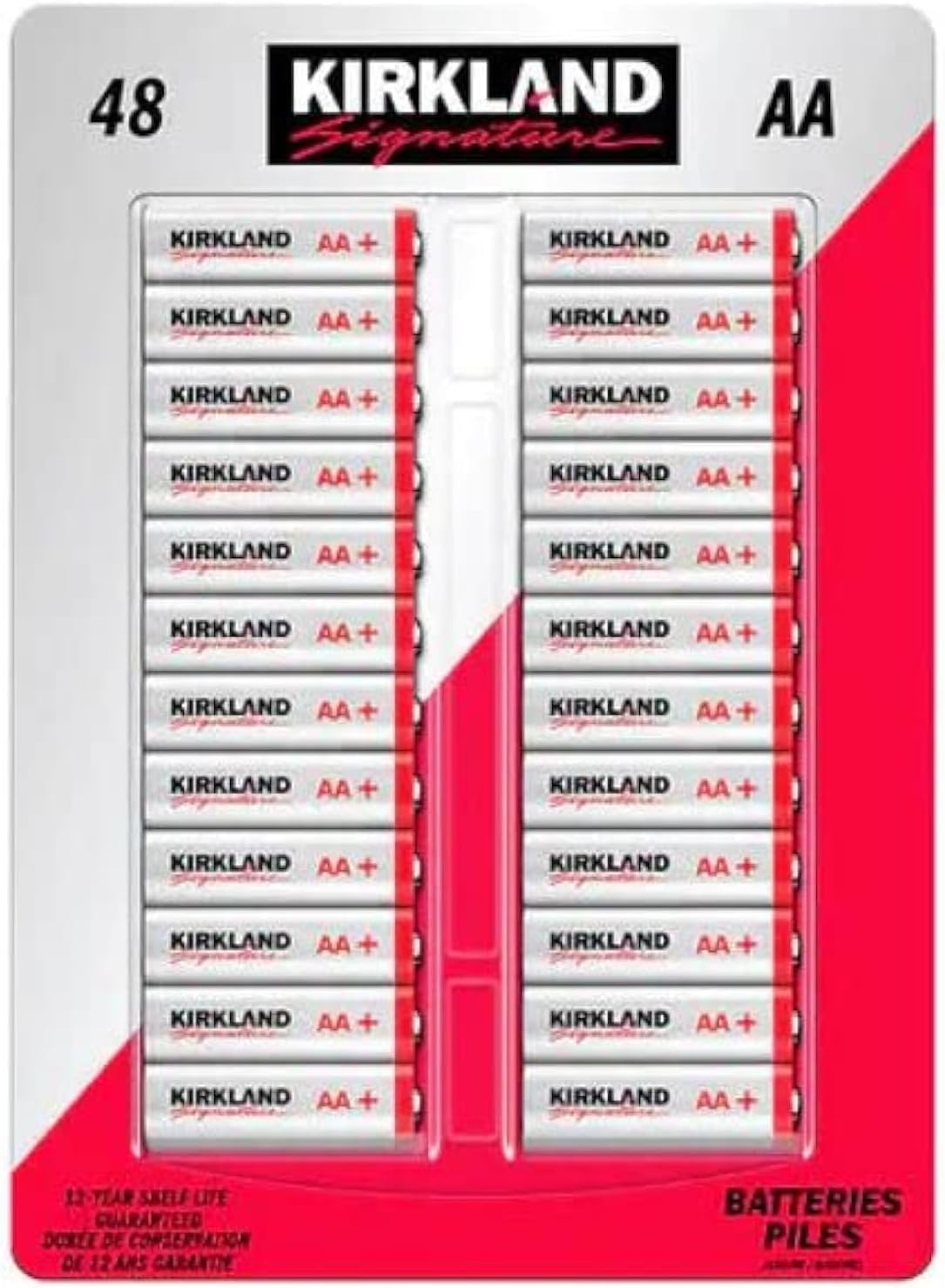 Amazon.com: Kirkland Signature Alkaline AA Plus Batteries, 48 Count ...