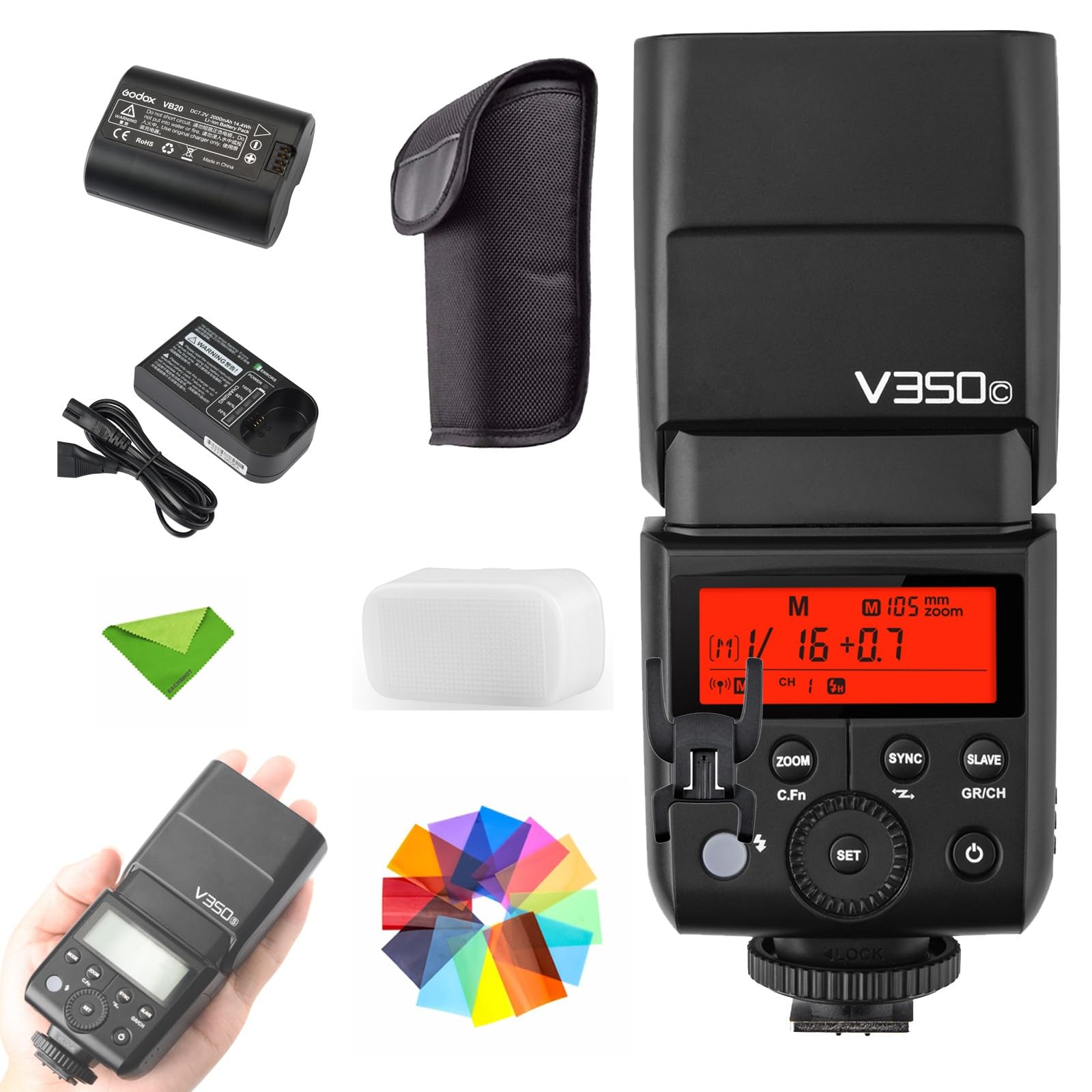Amazon.com : Godox V350C Flash for Canon 1/8000s HSS 2.4G GN36 500 Full ...