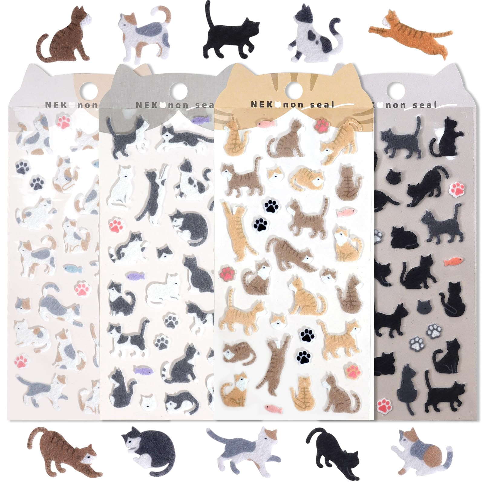 Amazon.com: SHANGRLA Cute Cat Stickers for Scrapbooking Adults & Kids ...