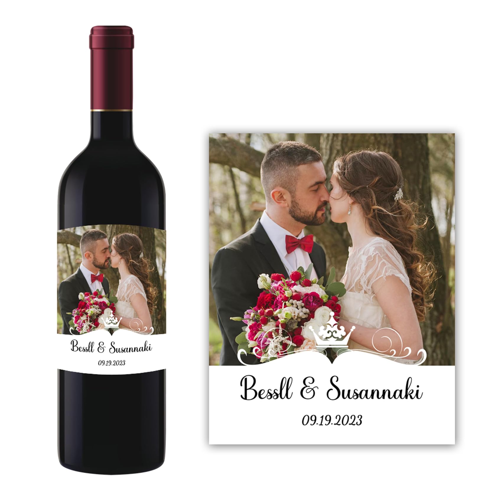 Amazon.com: Personalized Wedding Wine Bottle Label Stickers with Bride ...
