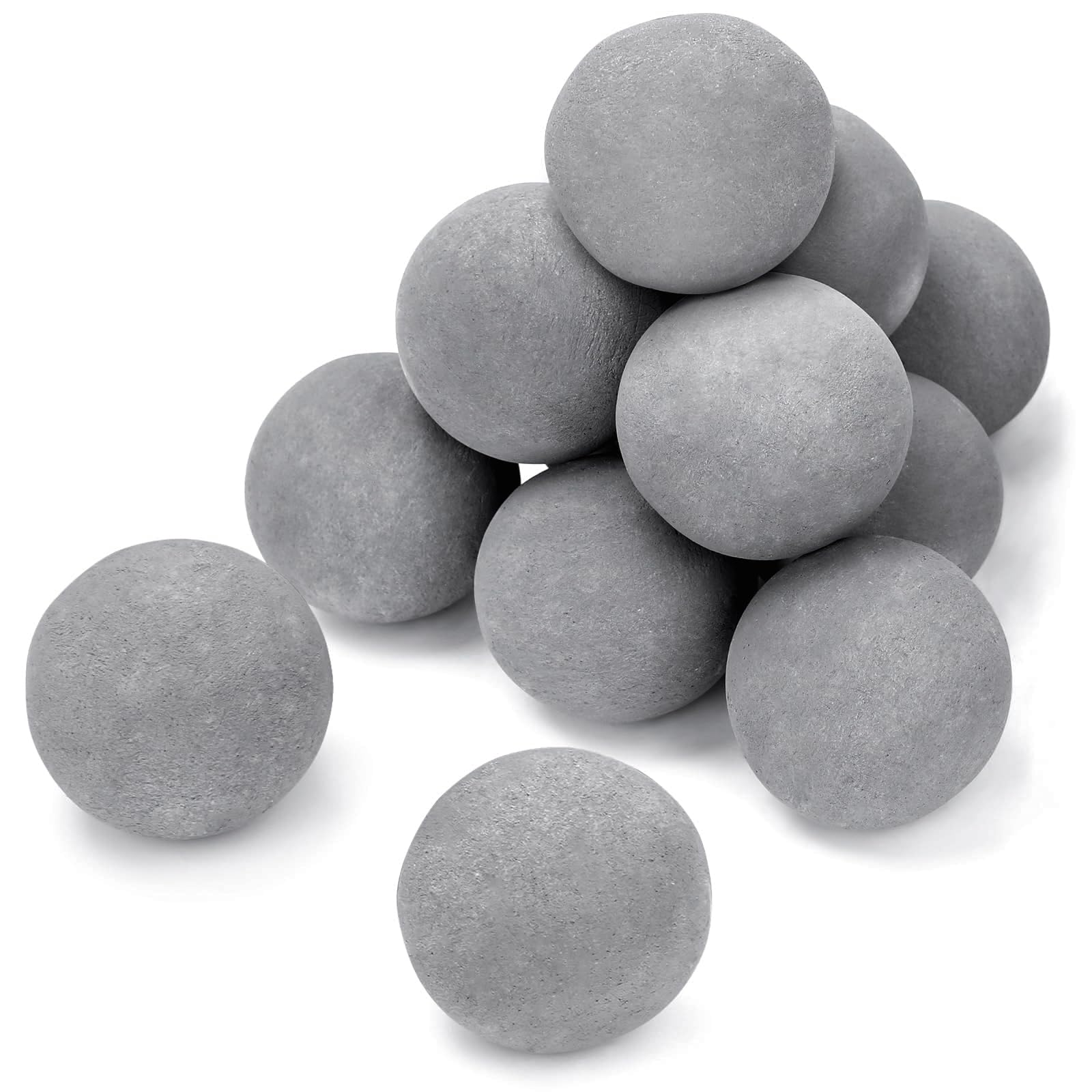 Amazon.com: GRISUN 4-Inch Grey Round Ceramic Fire Balls – Tempered ...