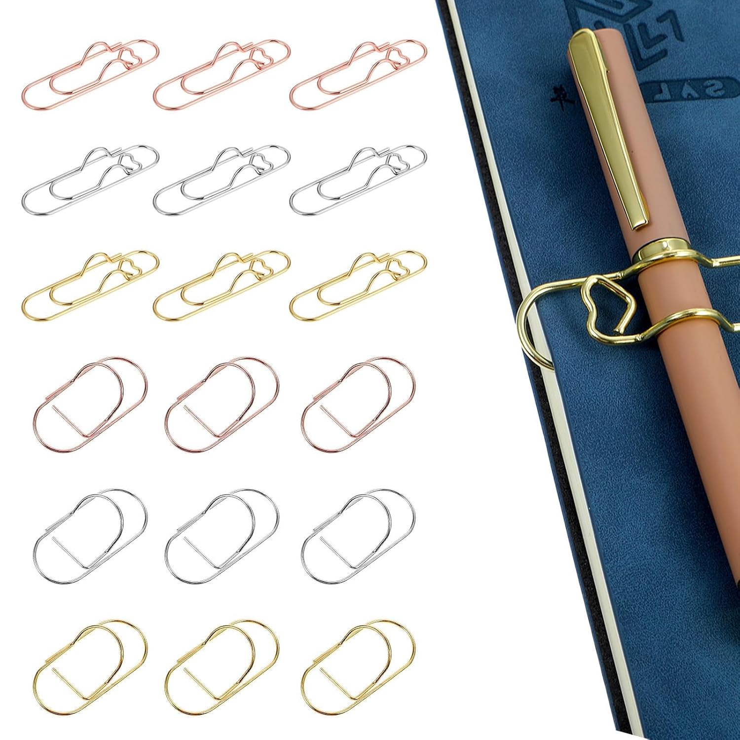 Pmeixcy 18 Pcs Pen Clip Holder,Pen Clip for Notebook,Pens Clips ...