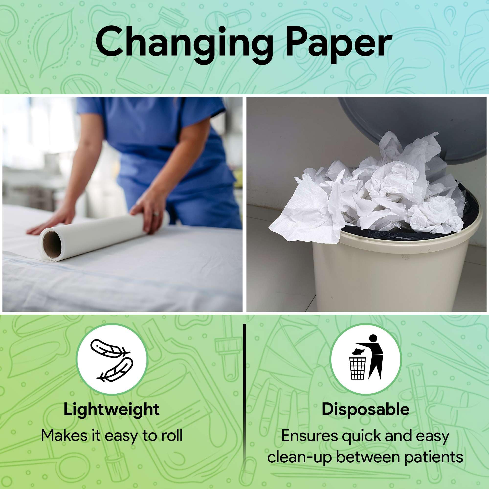 Snapklik.com : Medical Exam Table Paper 17"x125 Feet - 2 Rolls Of ...