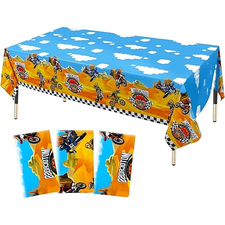Amazon.com: Dirt Bike Birthday Party Decorations Tablecloths Dirt Bike ...