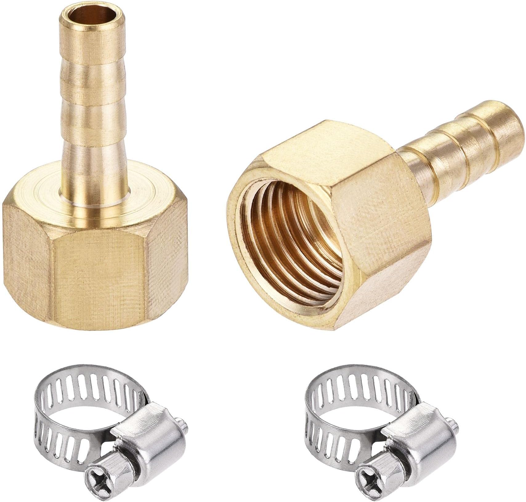 sourcing map Brass Hose Barb Fitting Connector, 6mm Barb G1/8 Female ...