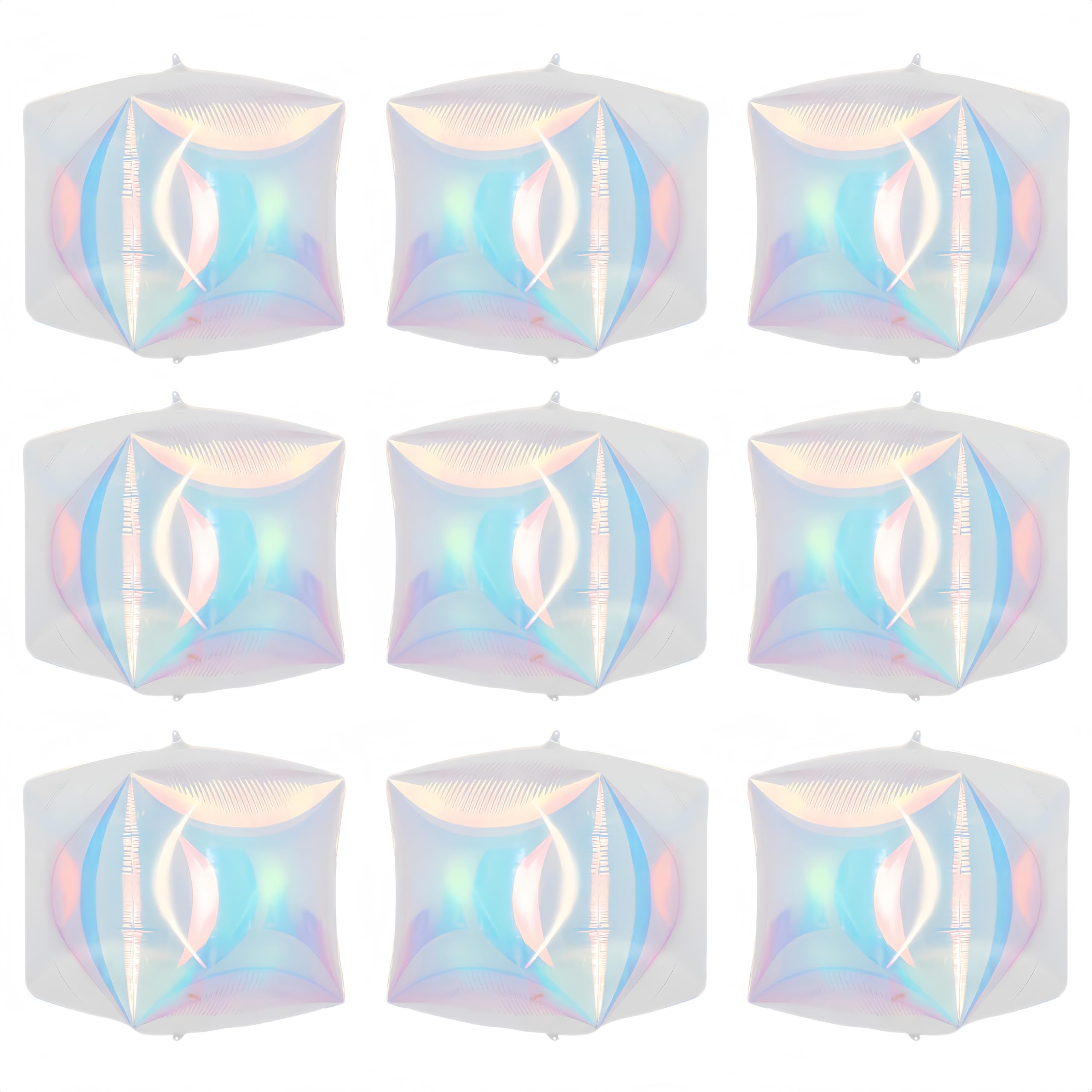 Amazon.com: 9Pcs Iridescent 4D Cube Ball Balloons 10 Inch/Holographic ...