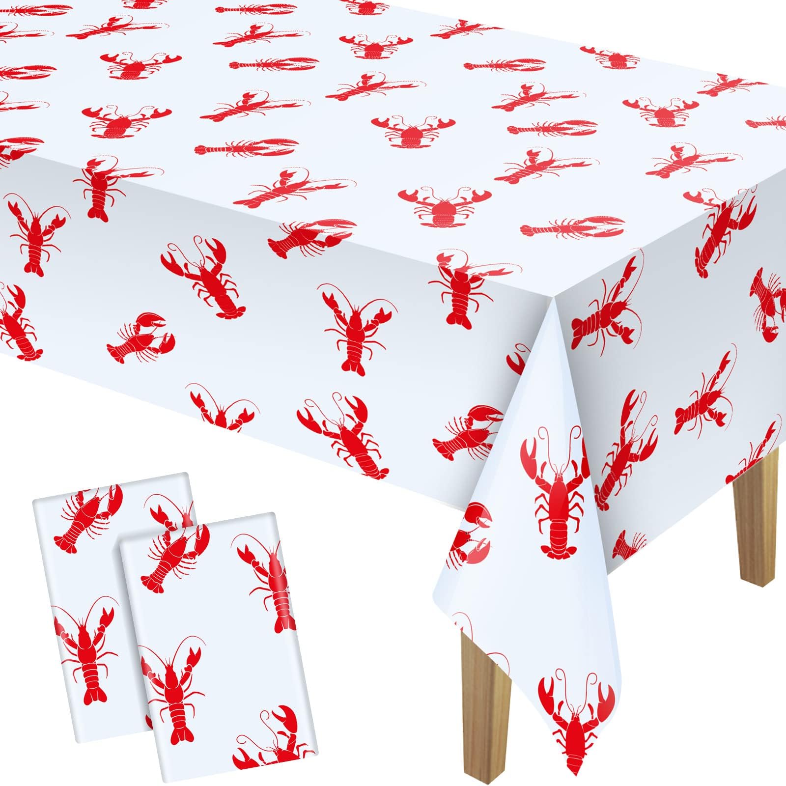 Amazon.com: Touman 3 Pieces Crawfish Tablecloth Birthday Party Lobster ...