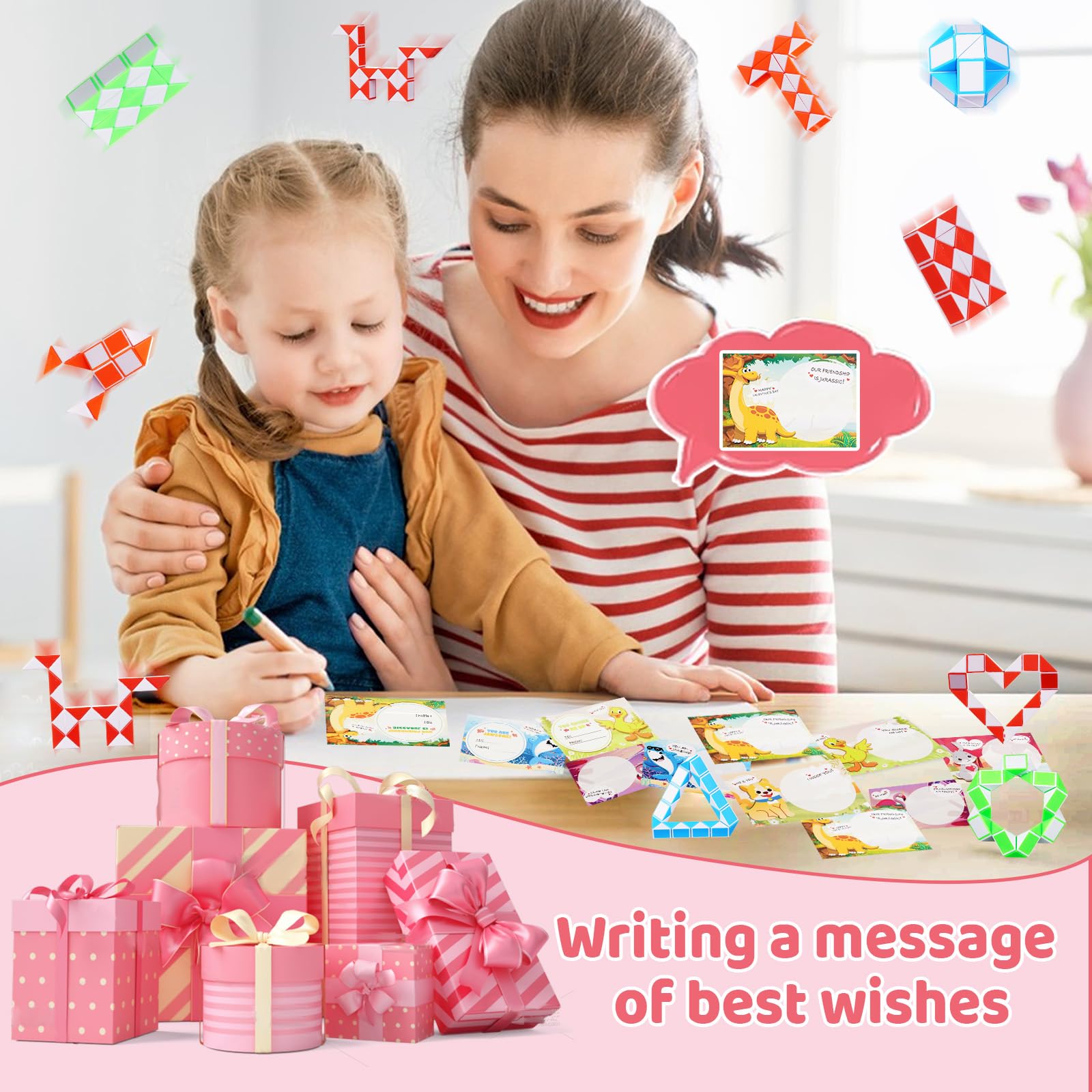 Snapklik.com : 24 Pack 24 Blocks Fidget Snake Cube Fidget Toys Easter ...