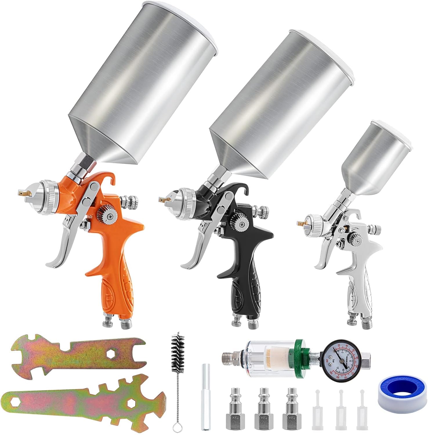 Amazon.com: VEVOR Professional Paint Air Sprayer Gun Set 11 Piece with ...