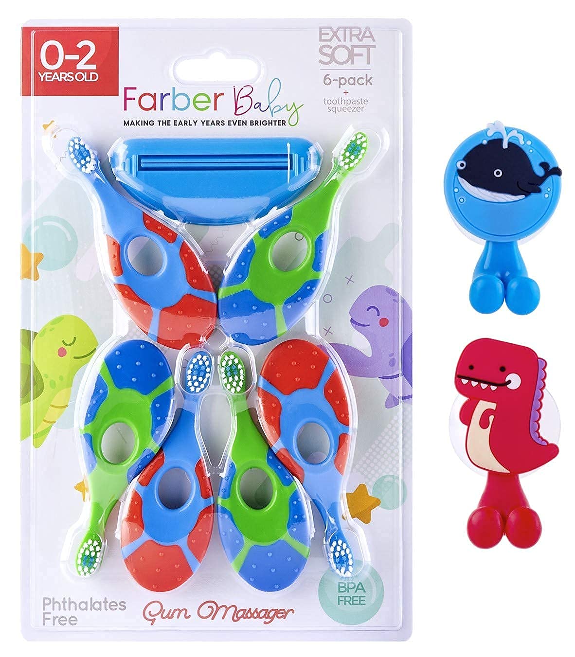 Amazon.com: Farber Baby Toddler Toothbrushes Set – Infant Toothbrush 6 ...