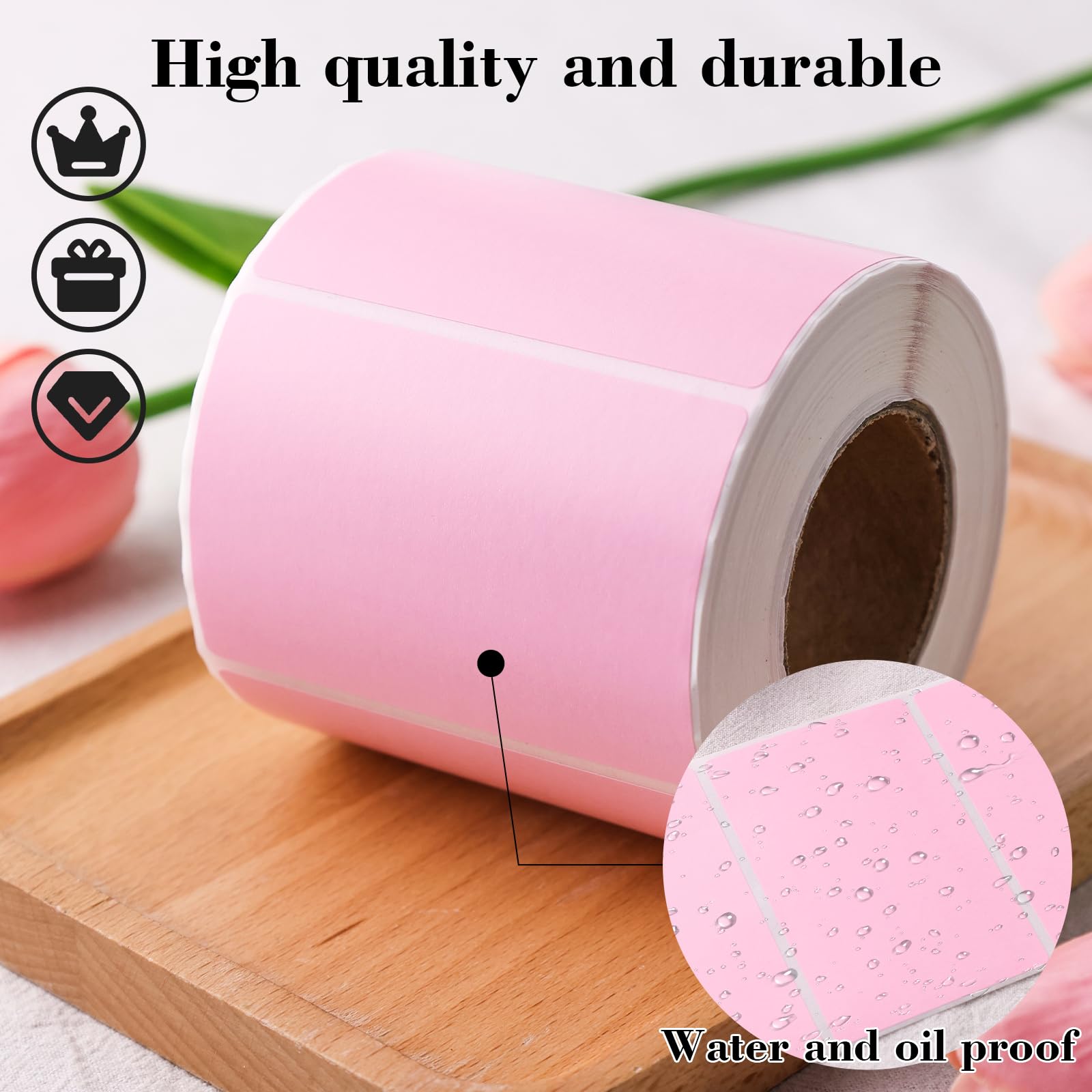 Snapklik.com : 500PCS Direct Thermal Labels, 3"x2" Pink Name Tags Label ...