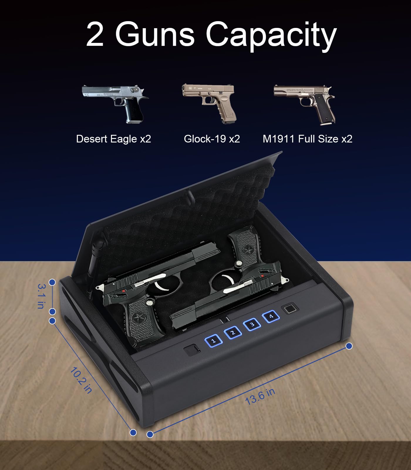 Snapklik.com : Younion Gun Safe, Biometric Gun Safes For Pistols, Quick ...