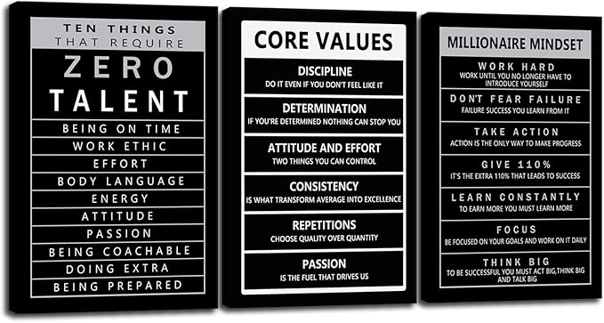 Amazon.com: Inspirational Wall Art Motivational Office Decor Core ...