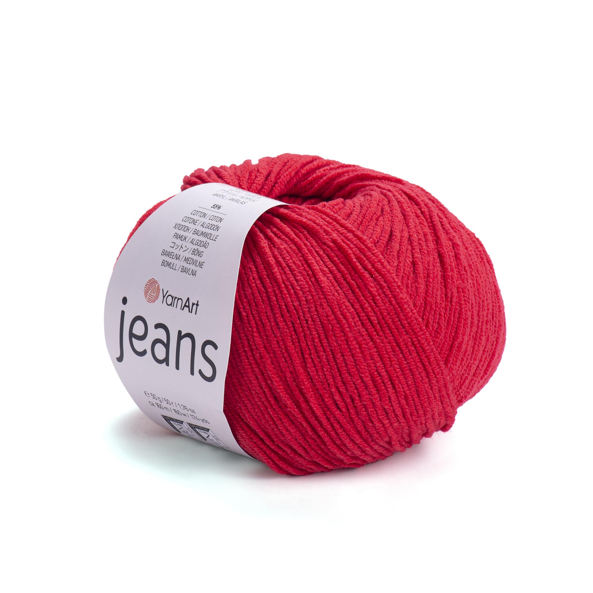Amazon.com: YarnArt Jeans Sport Yarn 55% Cotton 45% Acrylic 1 Skein ...