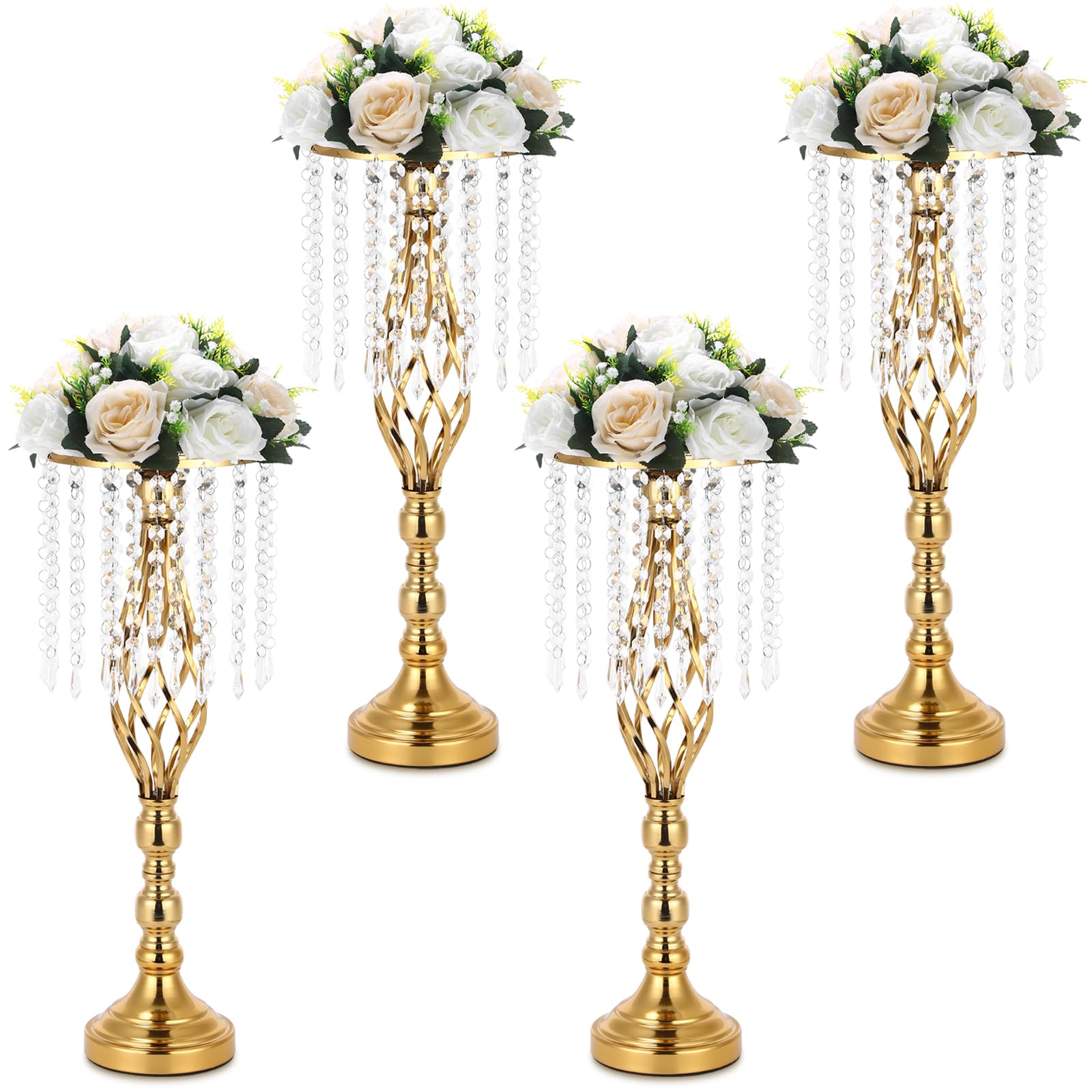 Amazon.com: Gold Centerpieces for Table Wedding - Rozrety 21.6in Tall ...
