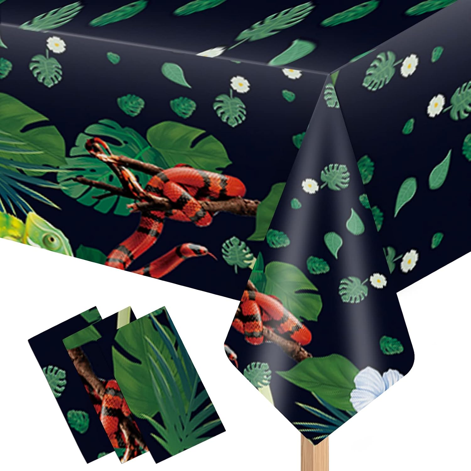 3PCS Reptile Birthday Party Tablecloth, Reptile Lizard Snake Table ...