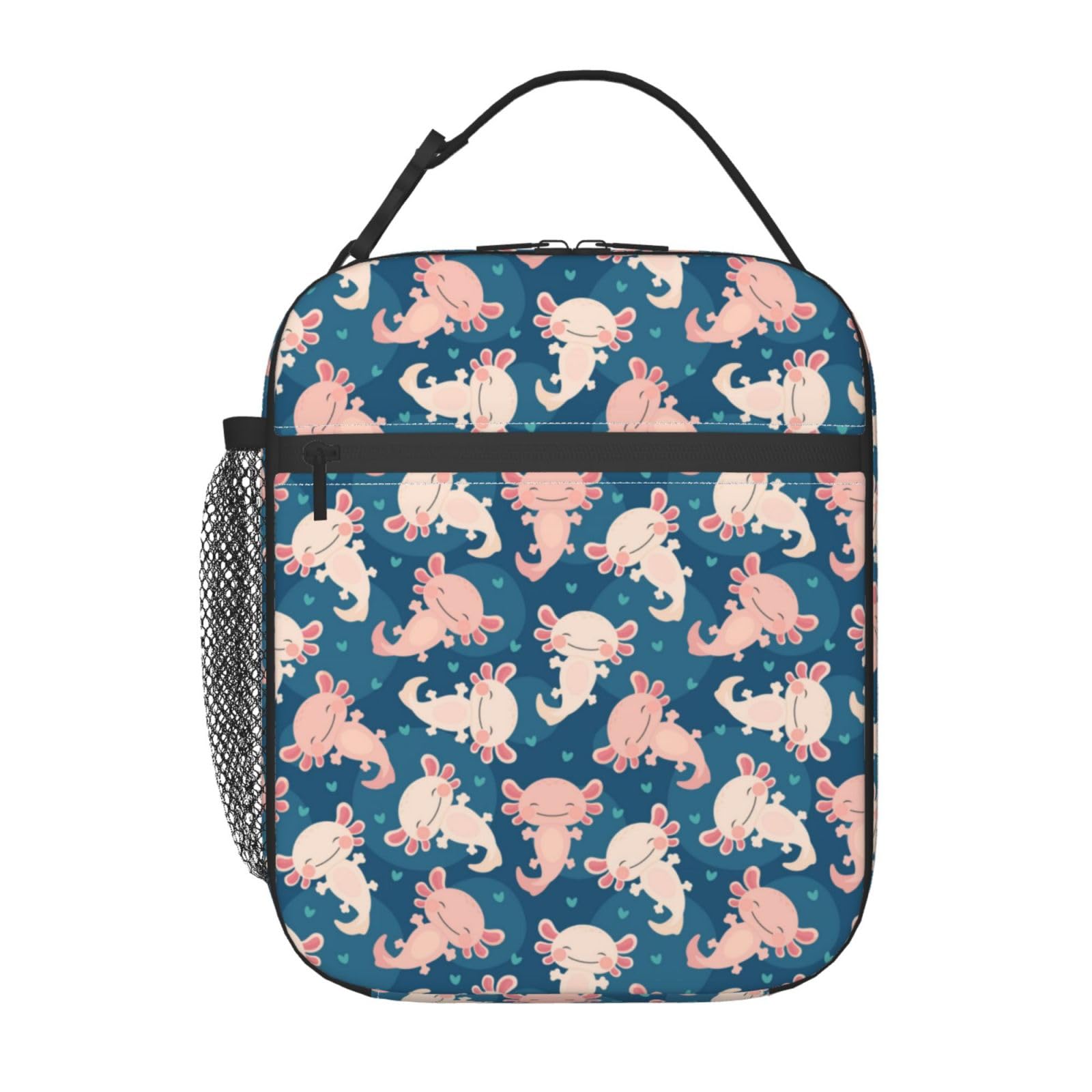 Amazon.com: cromcu Insulated Lunch Box for Girls Kids Axolotl Lunch Bag ...