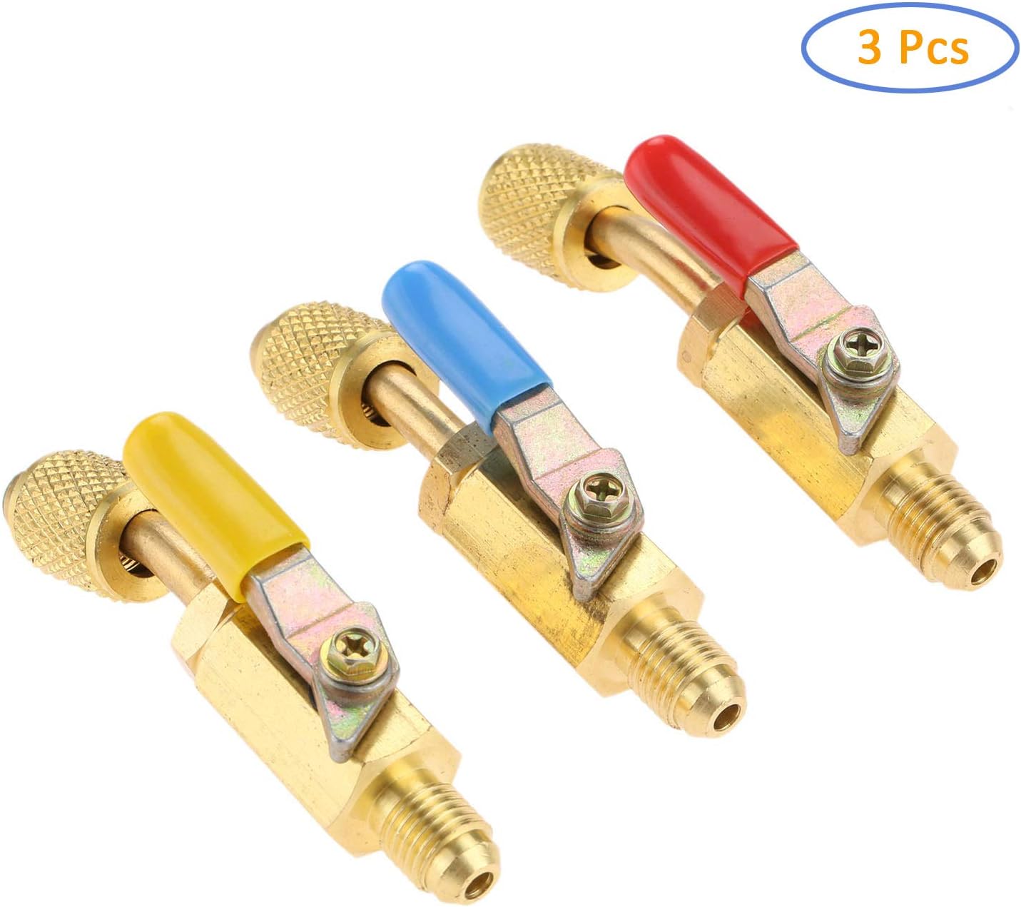 Amazon.com: SURIEEN 3 Pack R134A Angled Compact Shut-Off Ball Valve ...