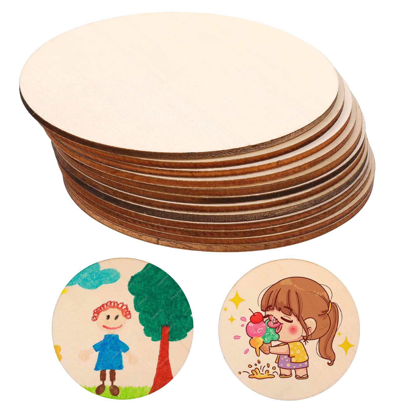 Round Wooden Discs MOUYAT 10 Pack 14 Inch Round , 1/8 Inch Thick ...