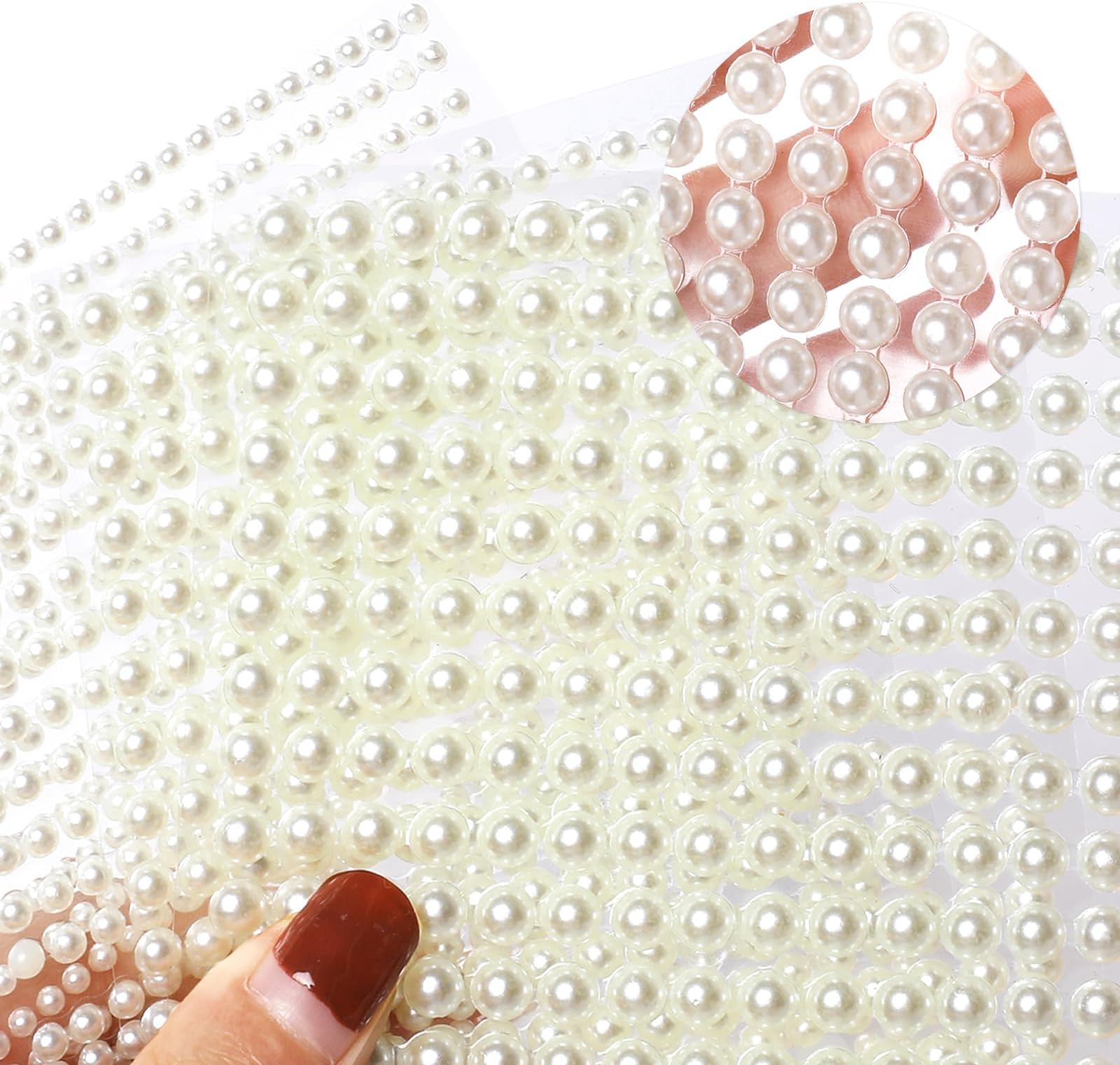 660 Pcs Self Adhesive Back Pearl Stickers, Flat Back Pearls Sticker ...
