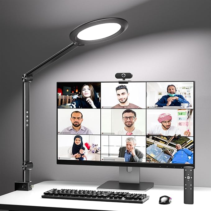 VERSKI Desk Lamp LED with Remote Control, Desk Light for Video ...