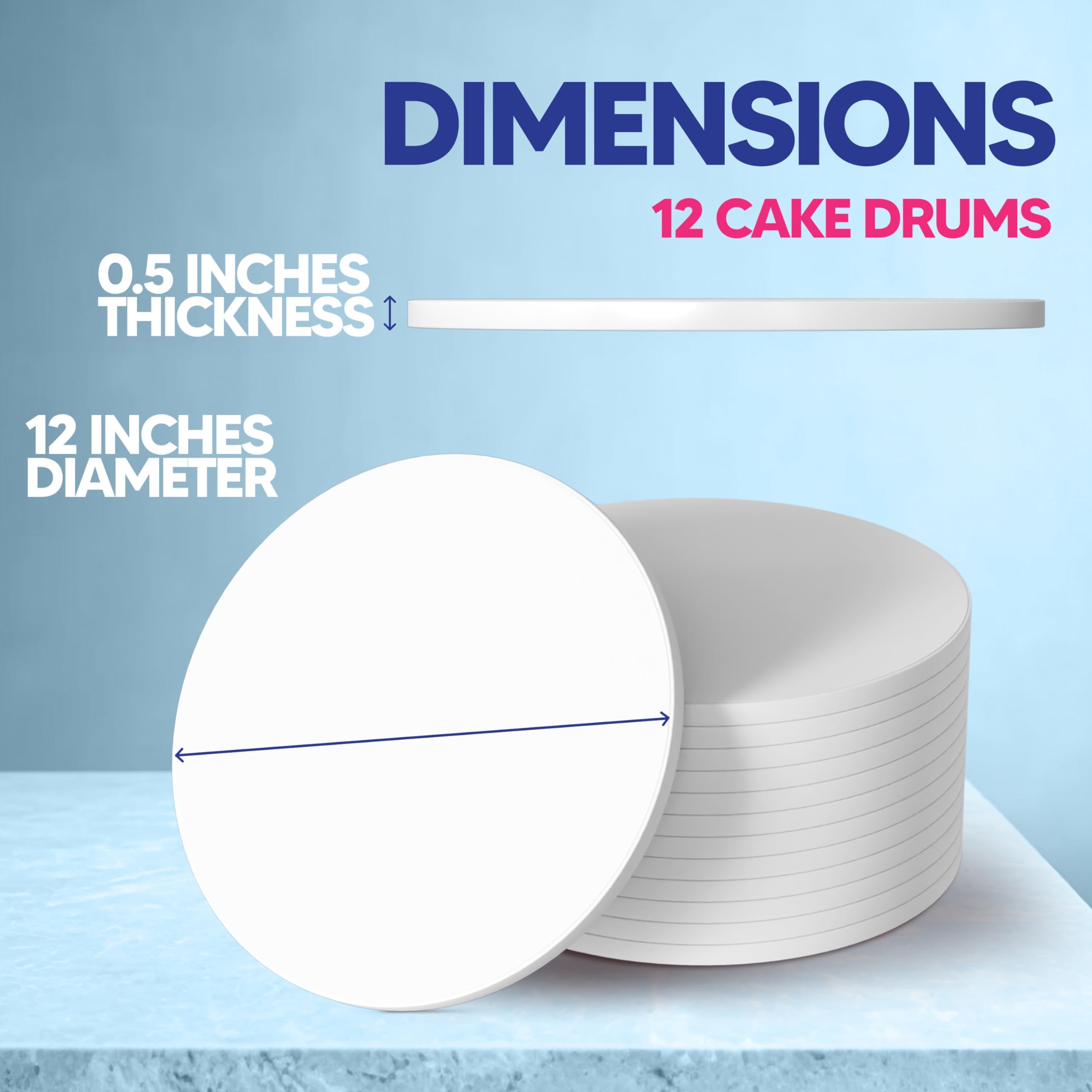 Snapklik.com : Cake Boards - 12 Inch Cake Drums - Smooth-Edged Pack Of ...