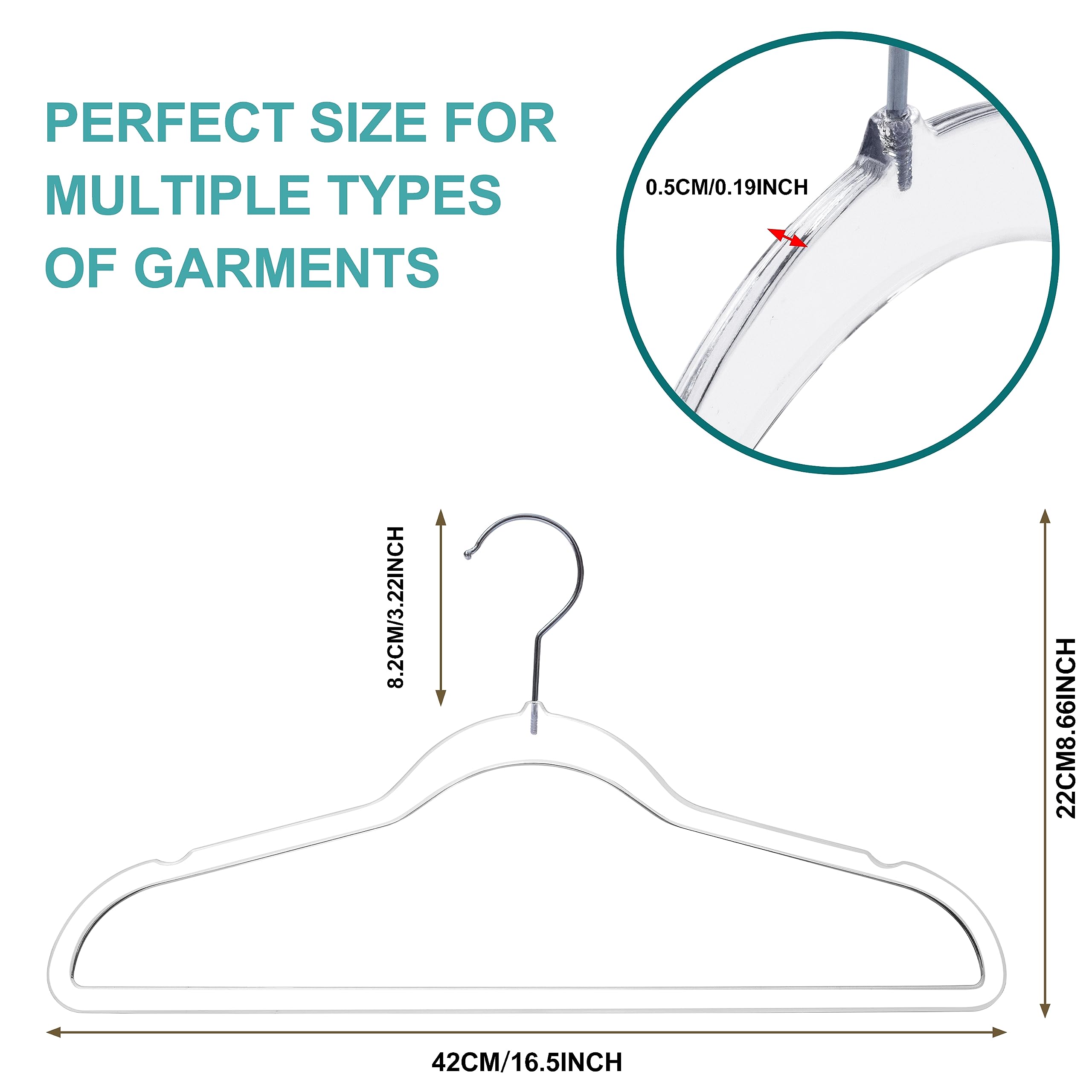 Snapklik.com : Quality Hangers Clear Plastic Hangers For Clothes 10 ...