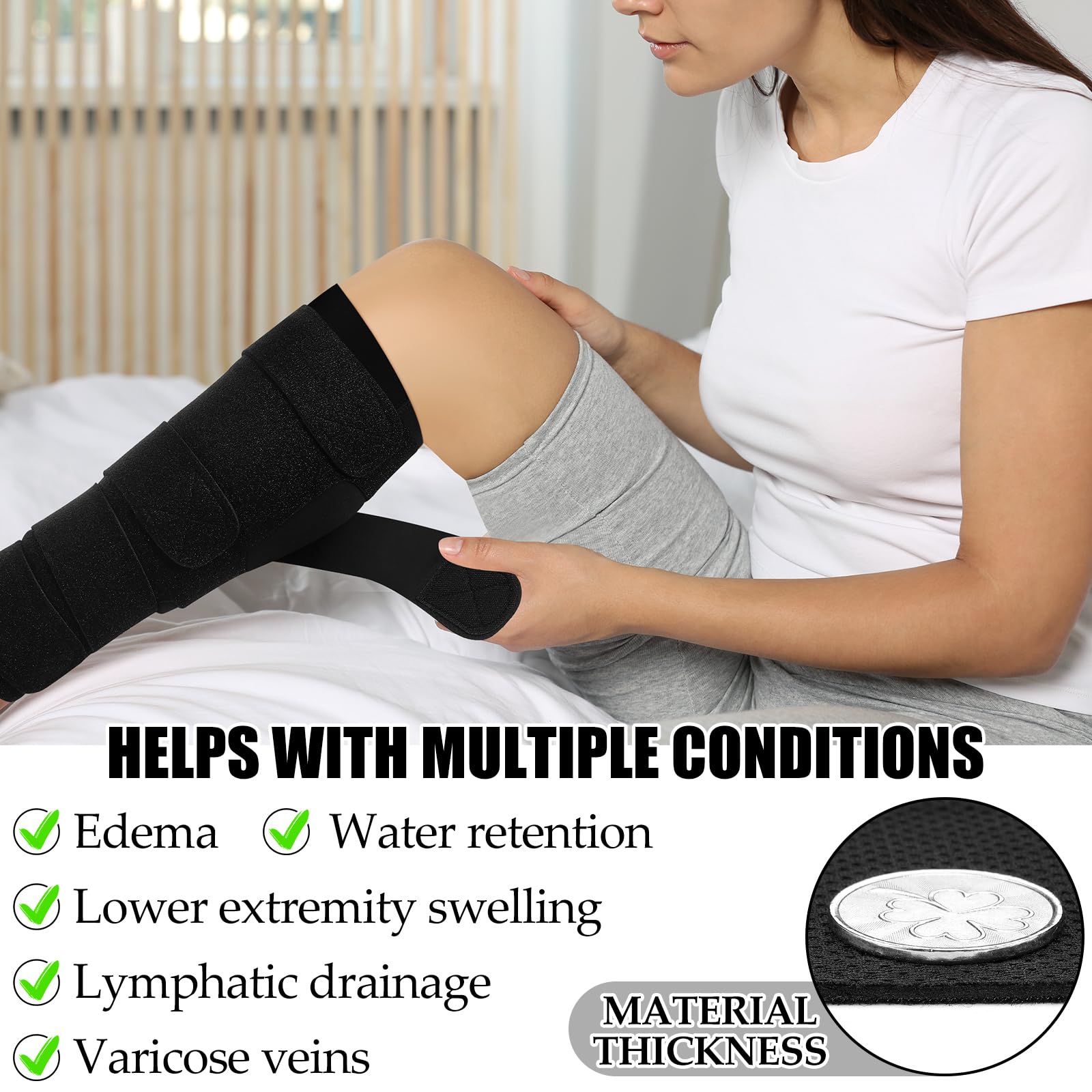 Snapklik.com : Croknit 3 Pairs Lymphedema Compression Leg Wraps ...