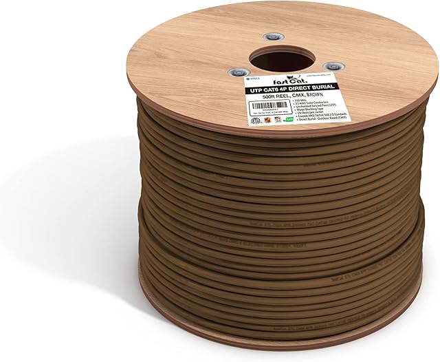 Fast Cat Cat6 Direct Burial Outdoor Ethernet Cable 500ft Cmx ...