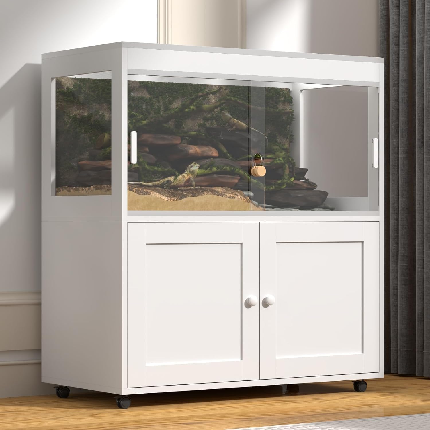Amazon.com : Reptile Terrarium Tank with Storage Cabinet – 60 Gallon ...