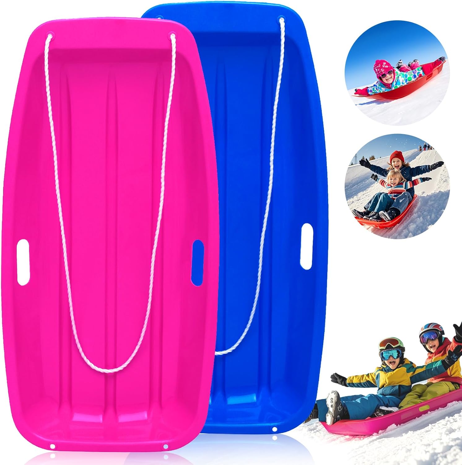 Snow Sled, Sleds for Kids and Adult - 35" Downhill Sprinter Heavy Duty ...