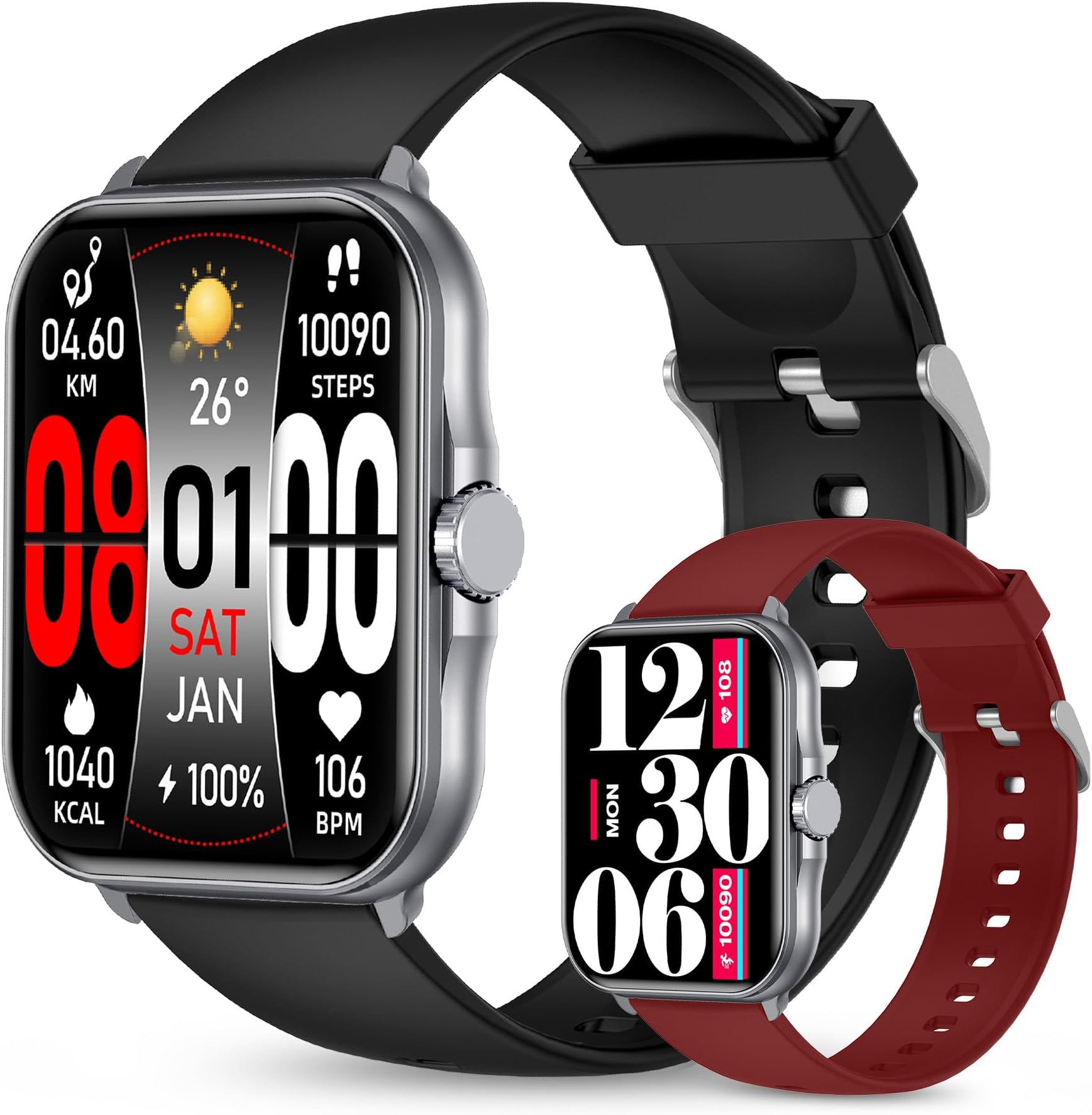 Amazon.com: Smart Watch Storm V with BT Calling Silver, Smartwatch for ...
