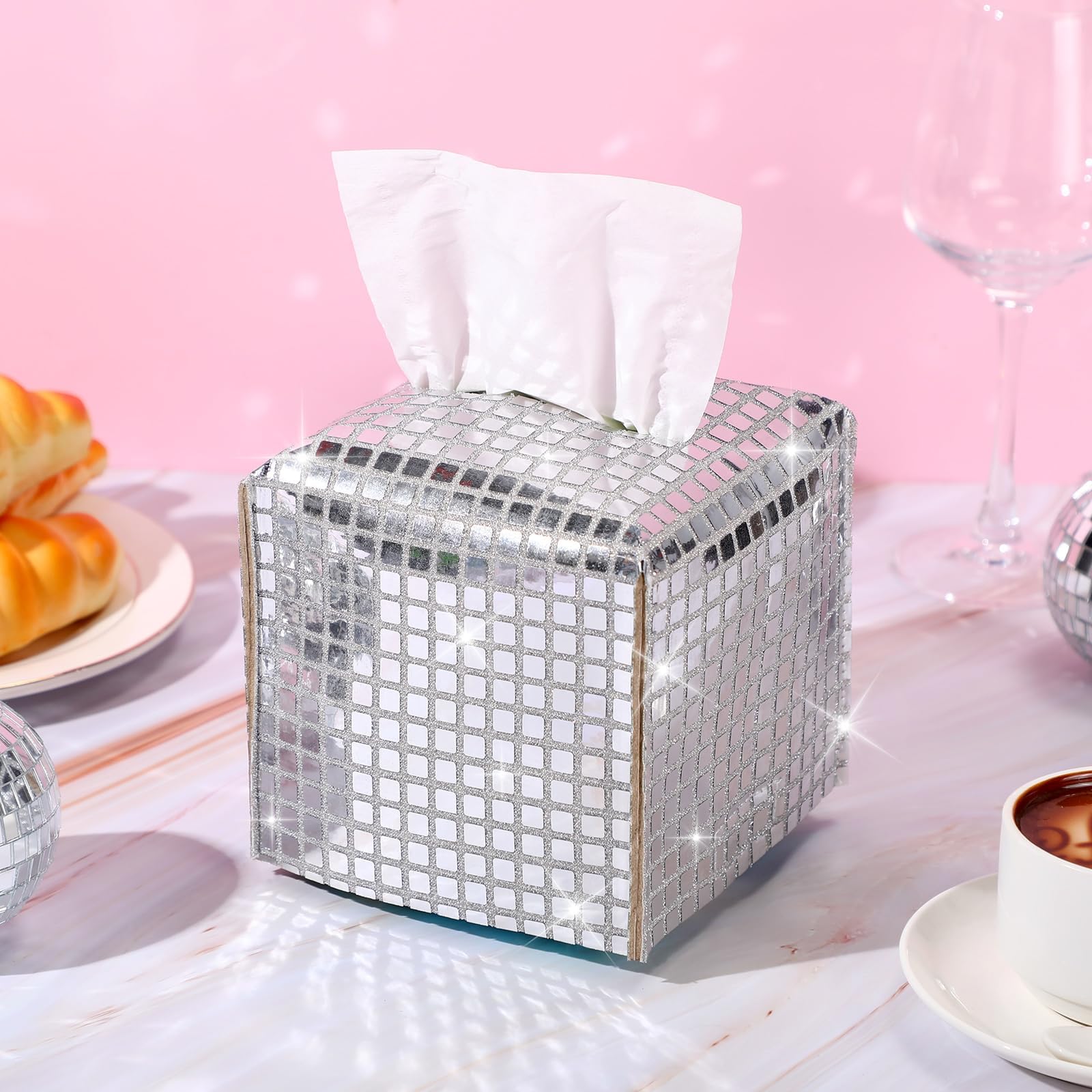 Amazon.com: Sumnacon Tissue Box Cover Bling Tissue Box for Bathroom ...