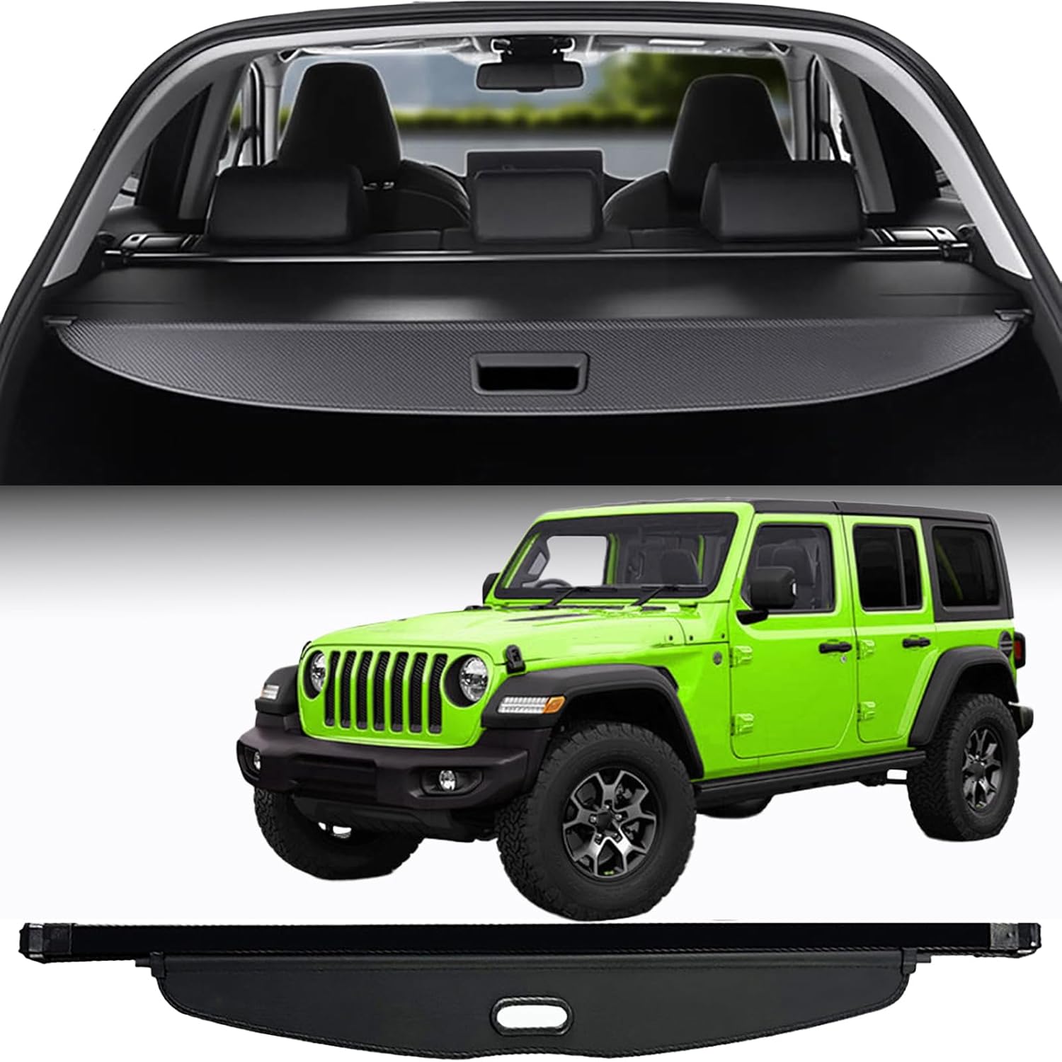 Amazon.com: Cargo Cover for 2018-2025 Jeep Wrangler,Functional ...