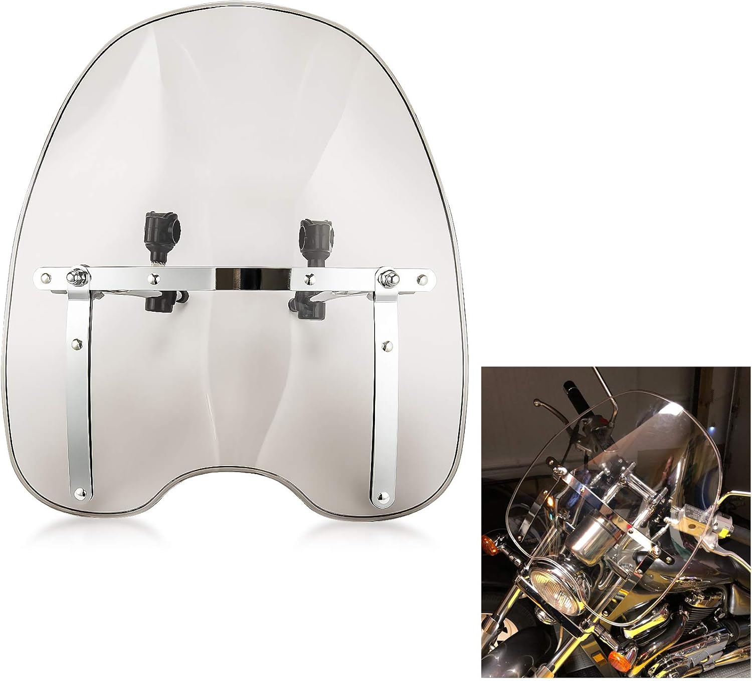 Amazon.com: PSLER 18"" x 16"" Windshield Windscreen for 7/8"" and 1 ...