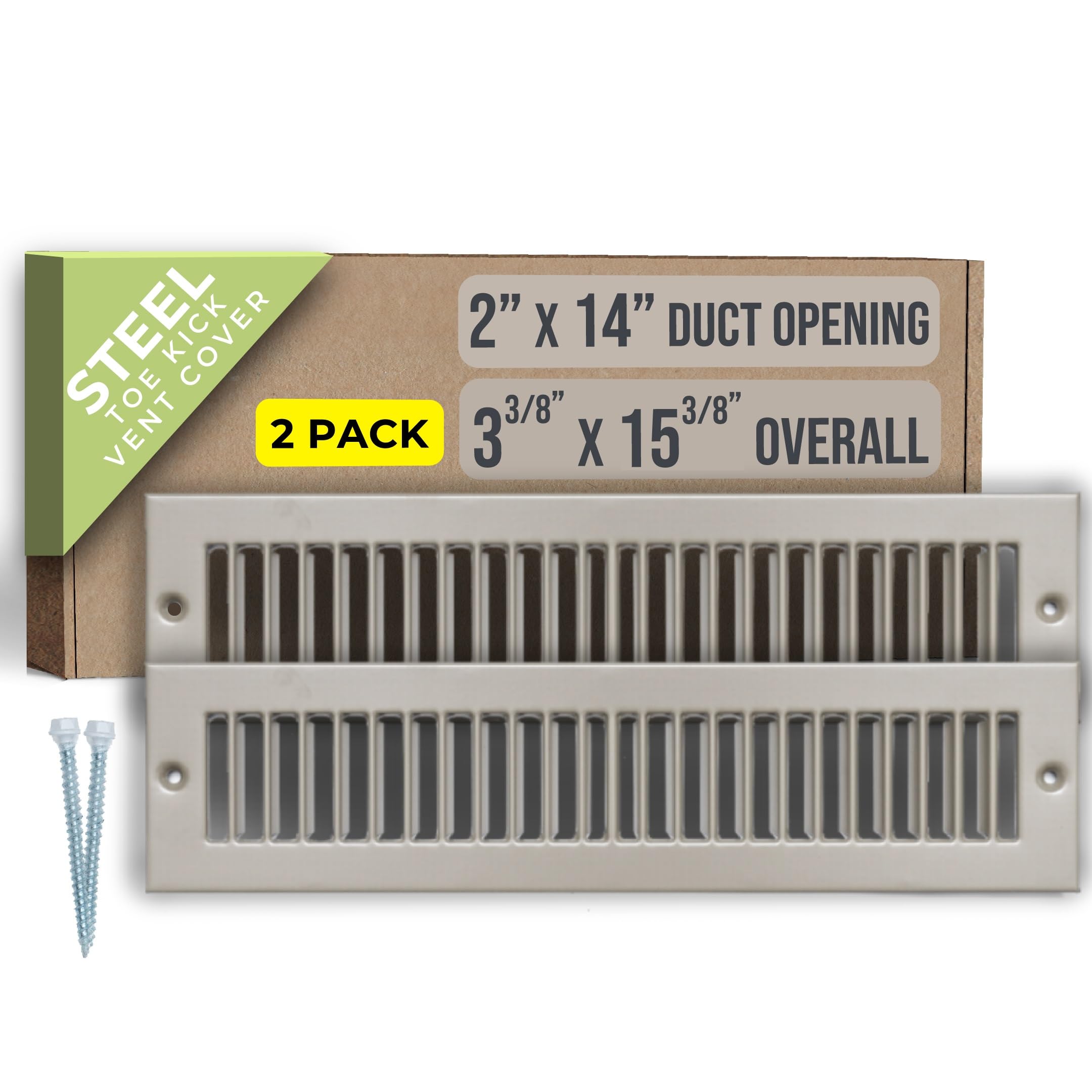 [2 Pack] Fits 2x14 Duct Opening | Toe Kick Vent Cover by Handua ...