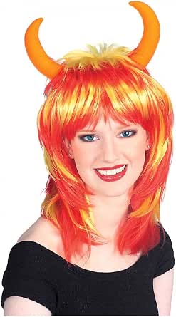 Amazon.com: Rubie's Devil Wig with Horns Costume Accessory : Clothing ...