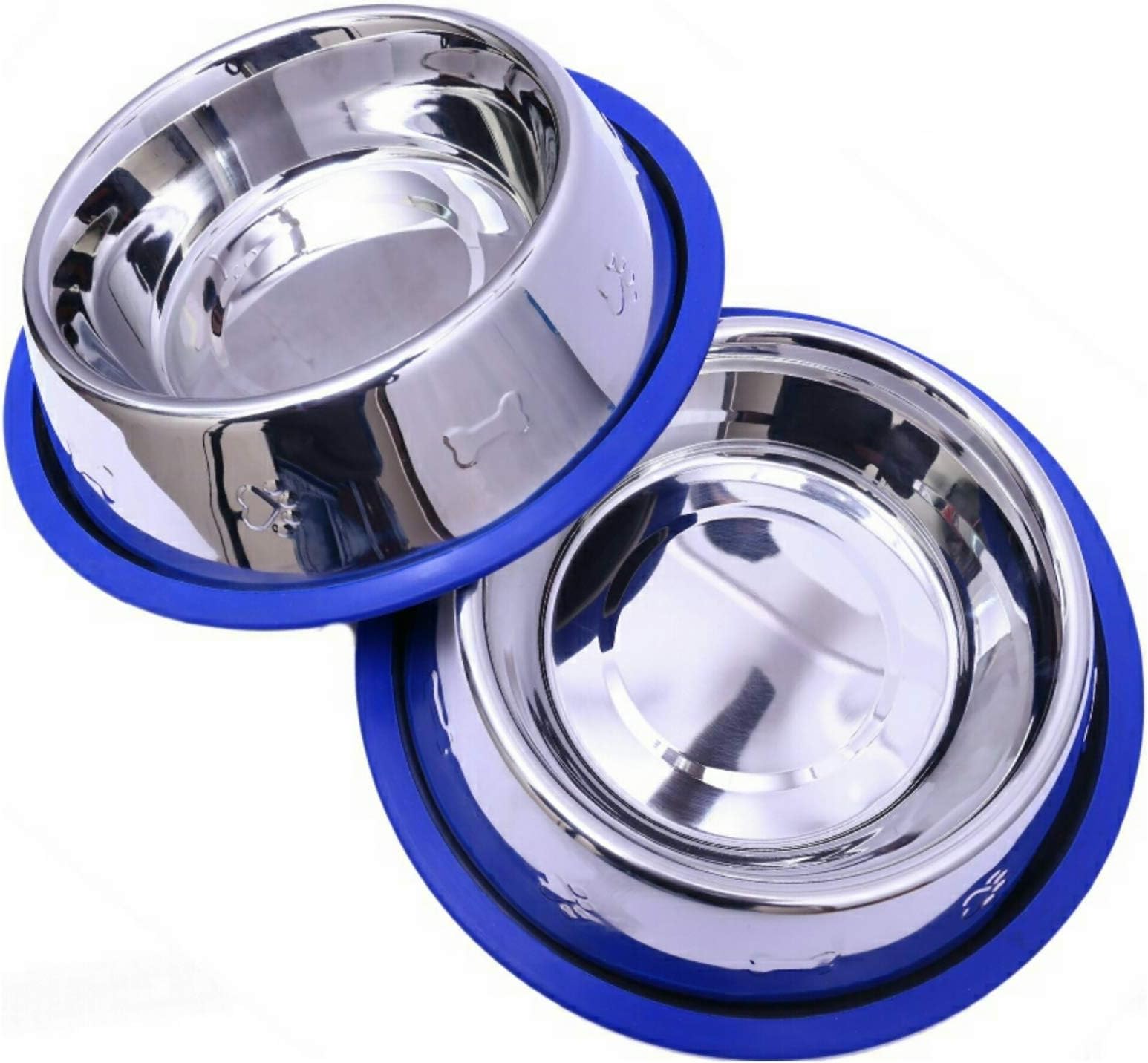 Pet Supplies : Van Ness Pets Medium Non Tip Stainless Steel Dog Bowl ...