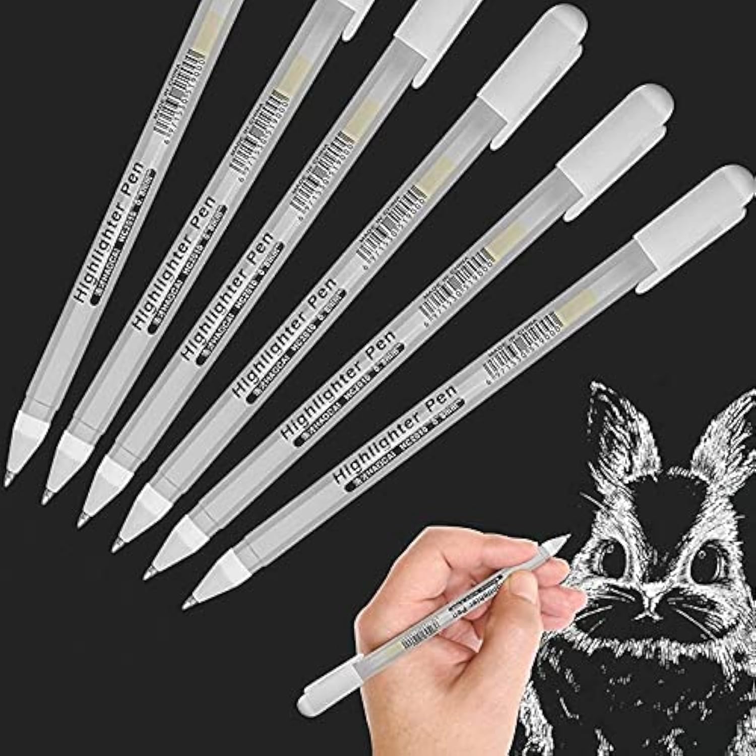 Premium XSG Fine Point White Gel Pen set,Pack of 6, Pens For Artists ...