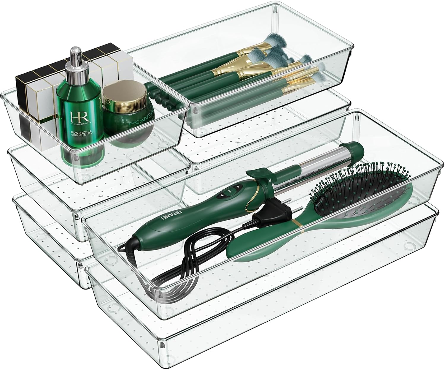 Amazon.com: 8 Pack Clear Plastic Drawer Organizer Set, Acrylic Non Slip ...