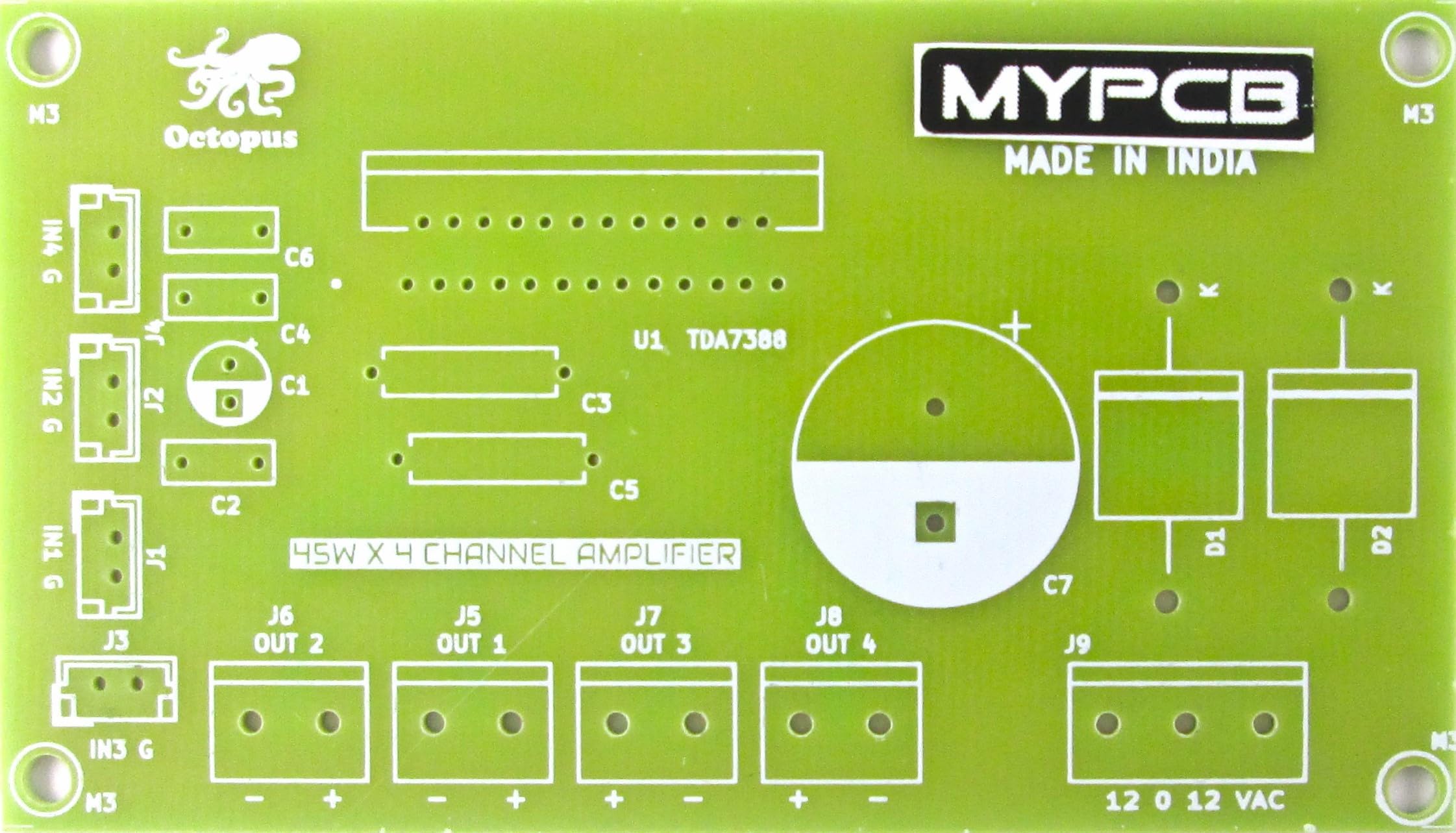 MYPCB TDA7388 45W X 4 Channel Audio Power Amplifier Board - PCB only : Amazon.in: Electronics