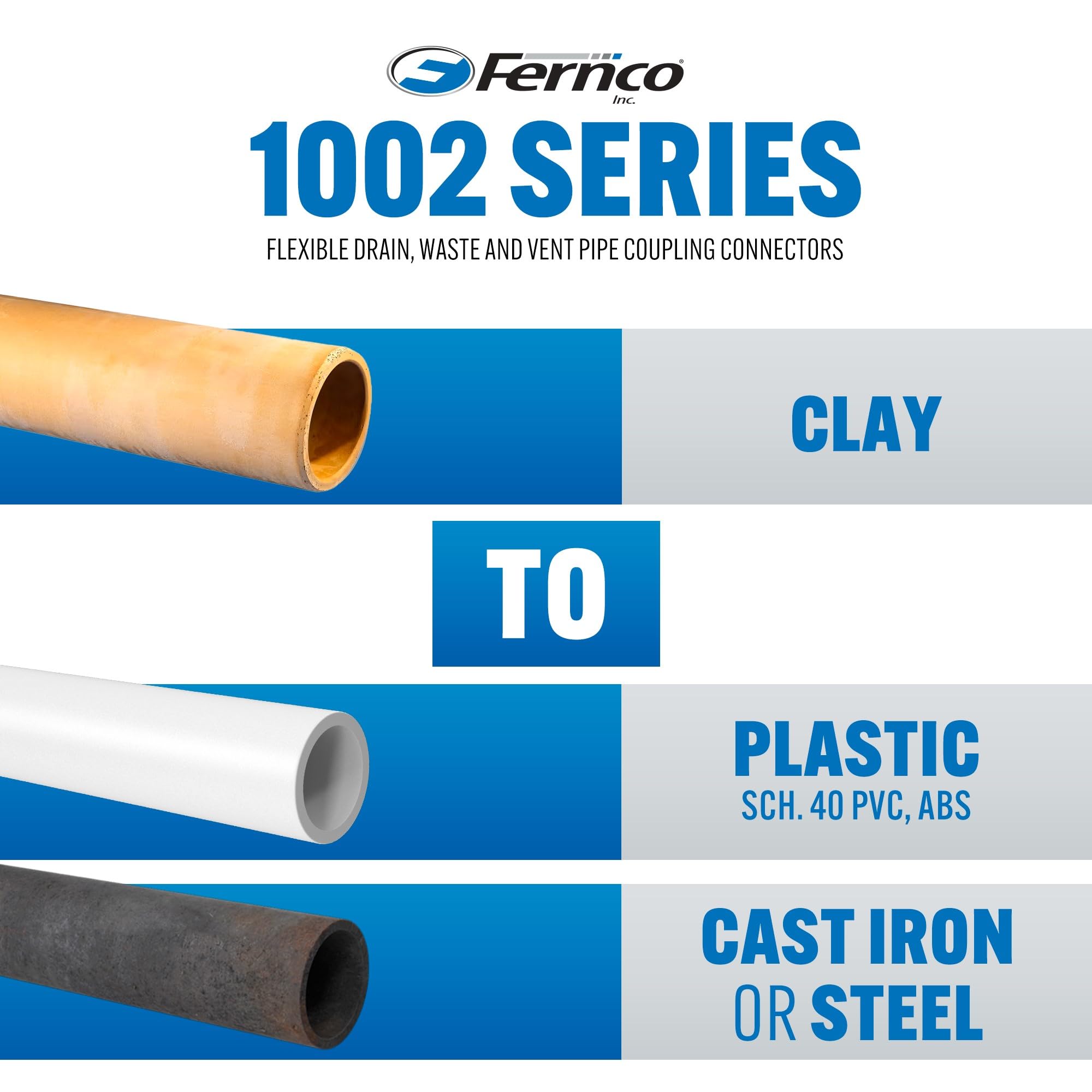 Snapklik.com : Fernco 1002-66RC Shielded PVC Pipe Coupling For Clay To ...