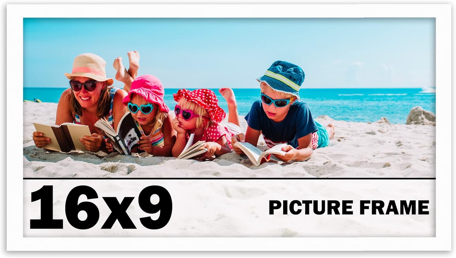 Amazon.com - 16x9 Frame White Solid Wood Picture Frame Includes UV ...