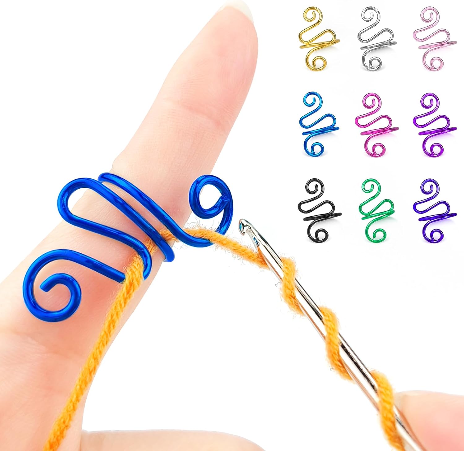 Amazon.com: Handmade Crochet Rings, Belifair Adjustable Crochet Tension ...