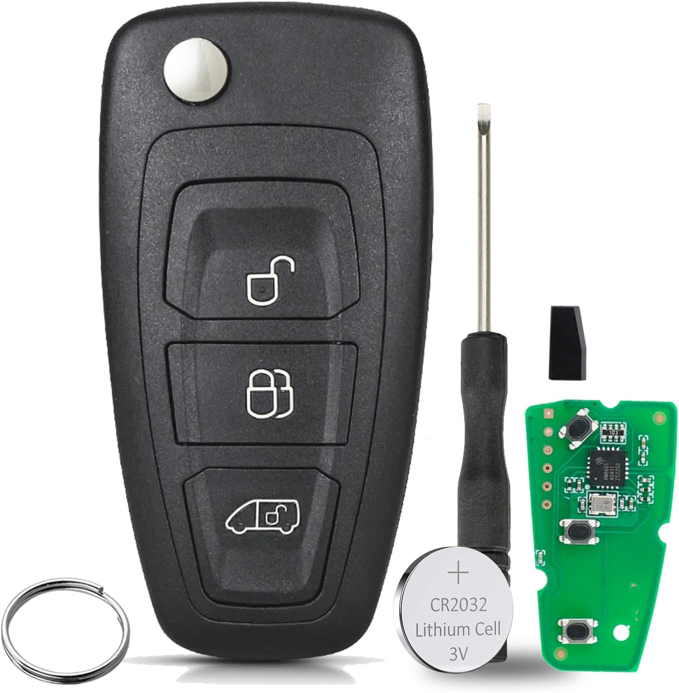 GZXNKEY For Ford Key Fob 433Mhz 4D63 Chip For Ford Transit Key Fob ...