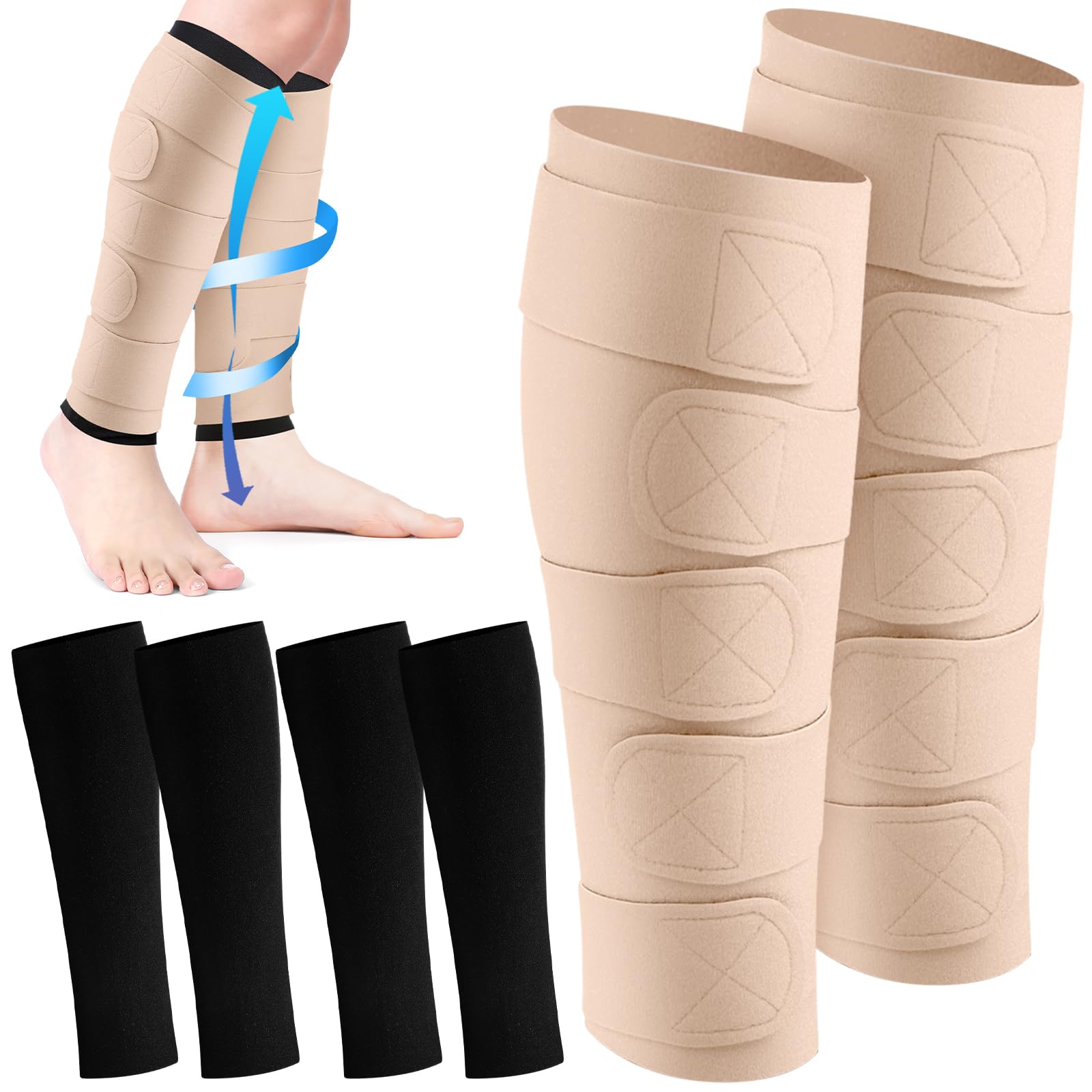 Snapklik.com : Croknit 3 Pairs Lymphedema Compression Leg Wraps ...