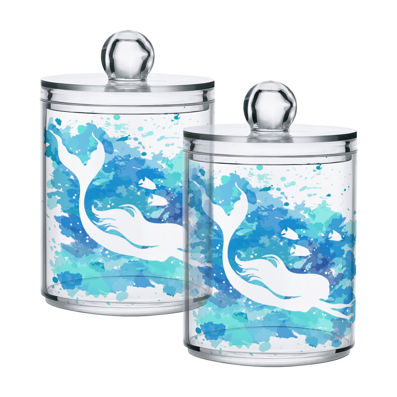 Amazon.com: Mermaid Mermaid Qtip Holder Dispenser Watercolor Mermaid ...