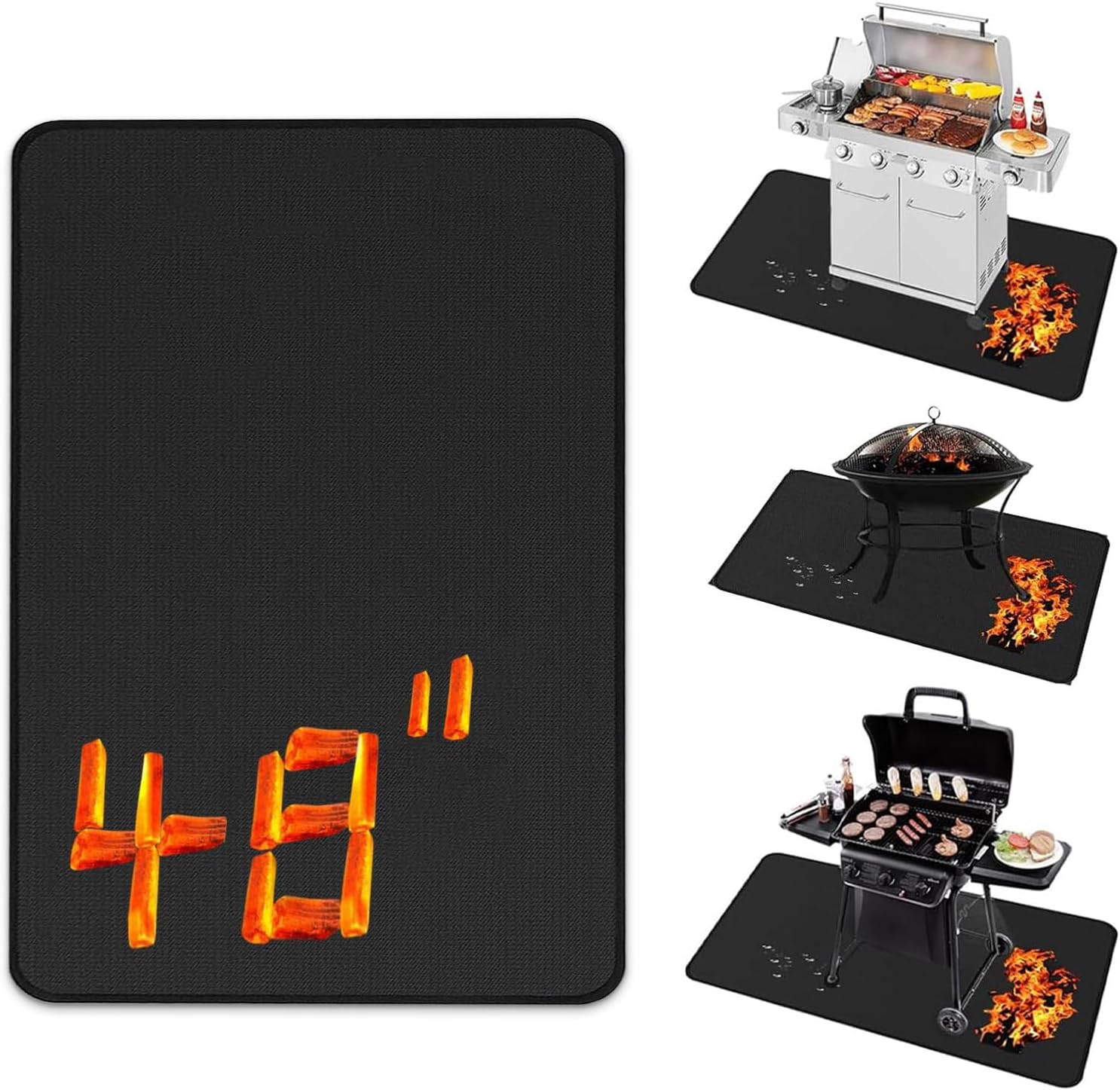 Amazon.com: MODIGT Under Grill Mat - 60" x 48" Grill Mat & Fire Pit Mat ...