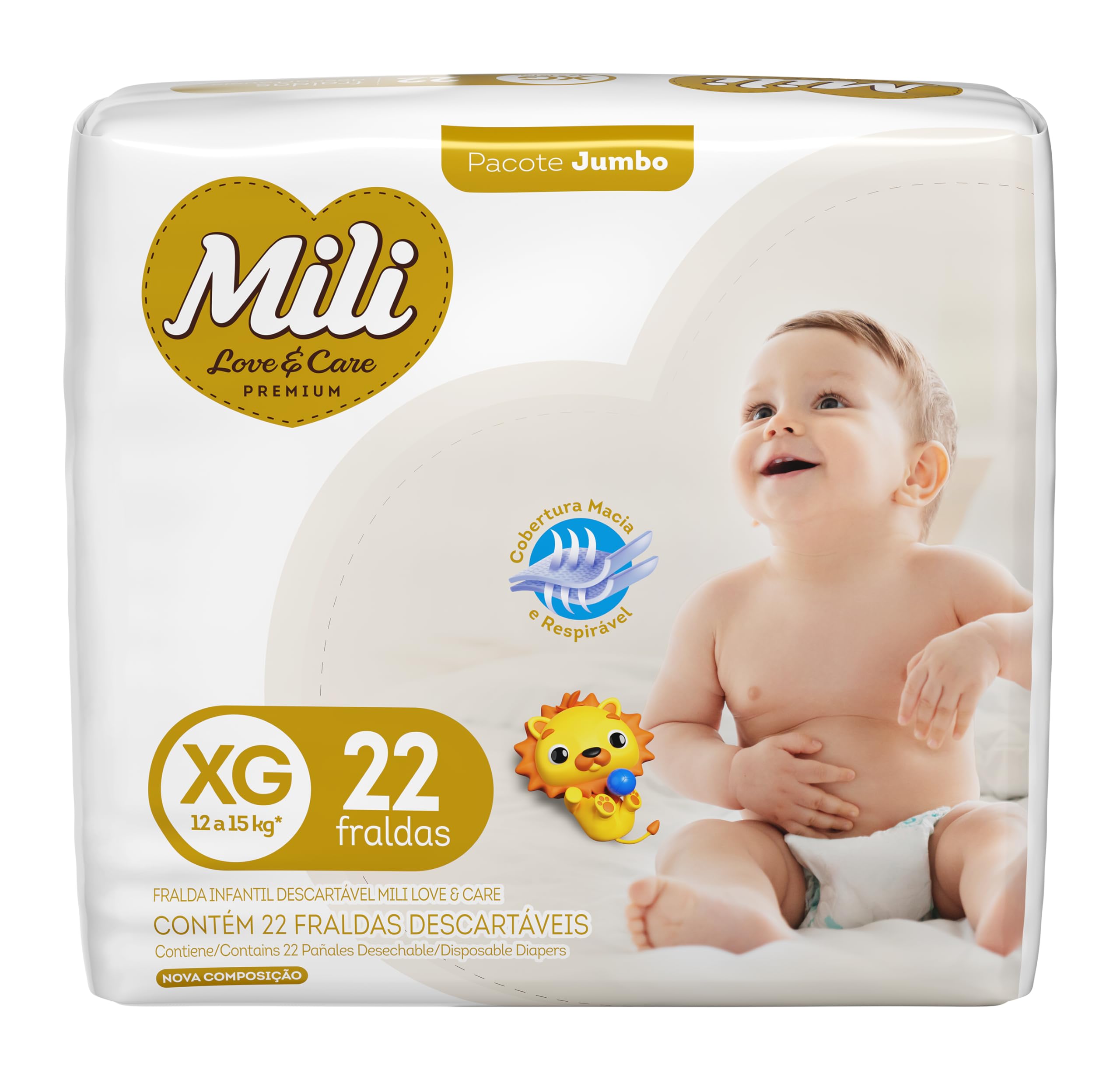 Mili Fralda Xg Pacote De 22 Fraldas | Amazon.com.br