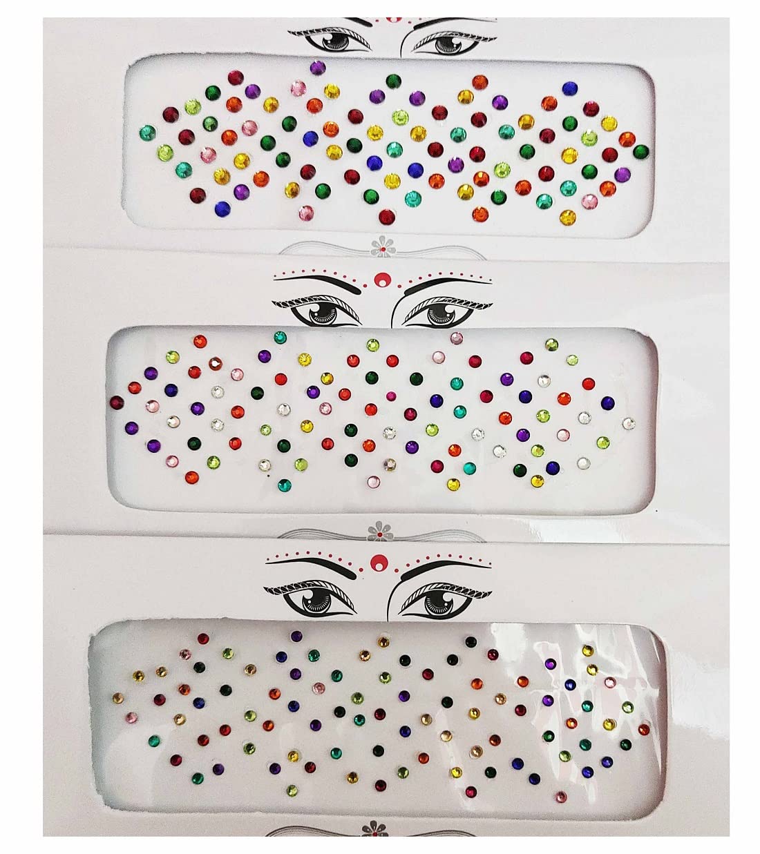 Glamyou Small stone Bindi Multi Colour Stone bindis Wedding makeup for ...